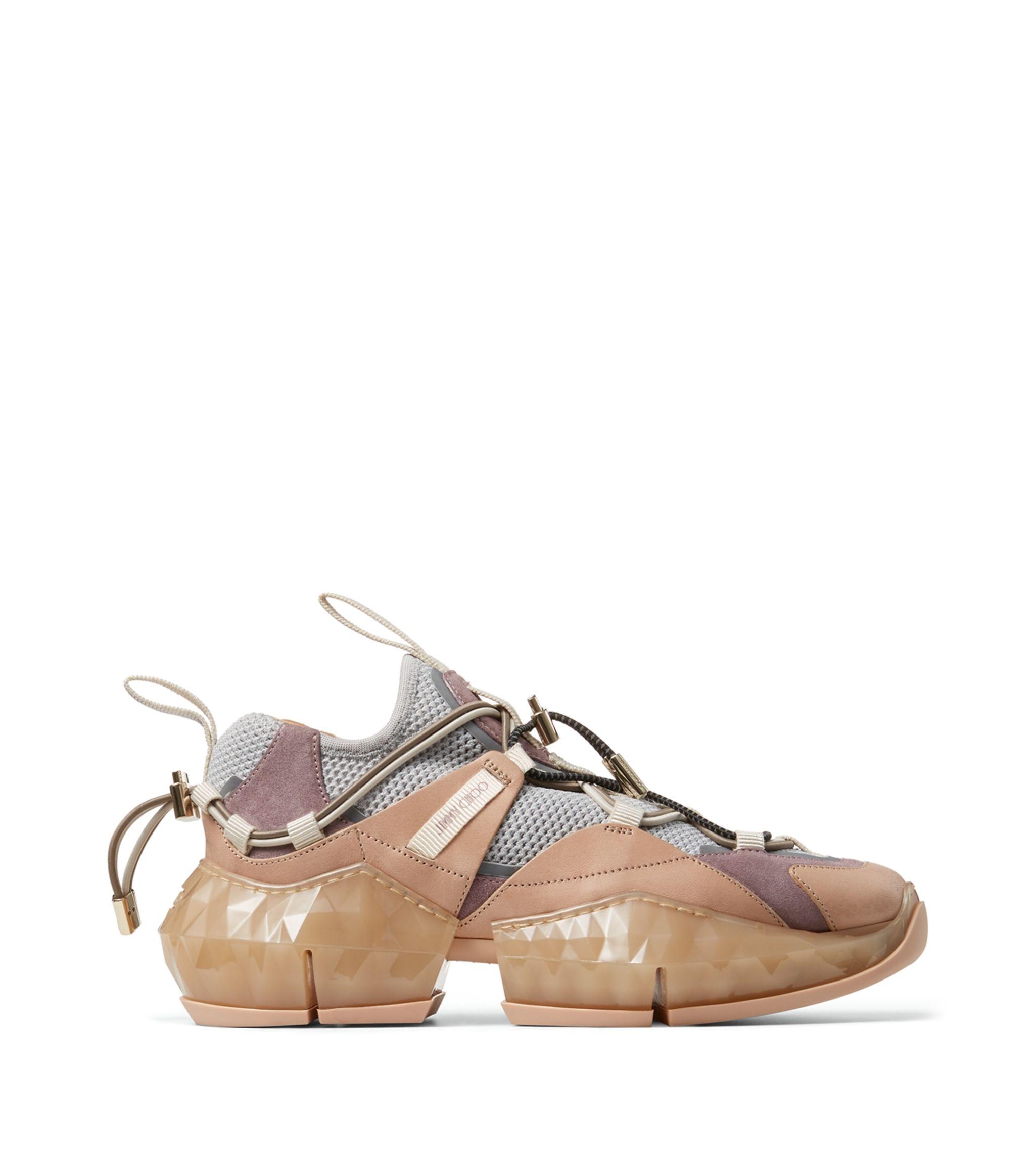 Jimmy Choo Diamond Trail Leather Mesh Sneakers Lyst