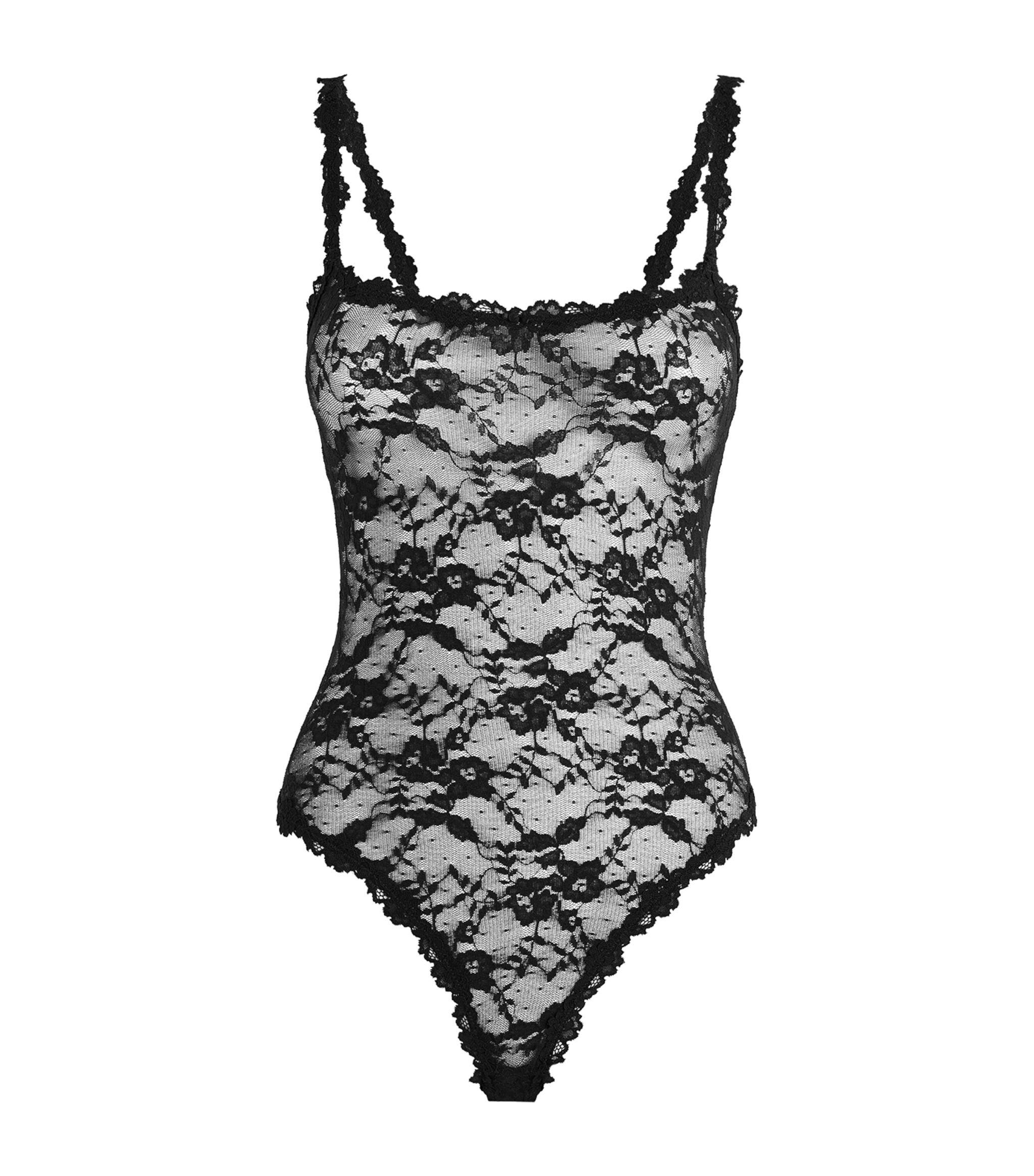 Skims Stretch-lace Bodysuit in Black | Lyst