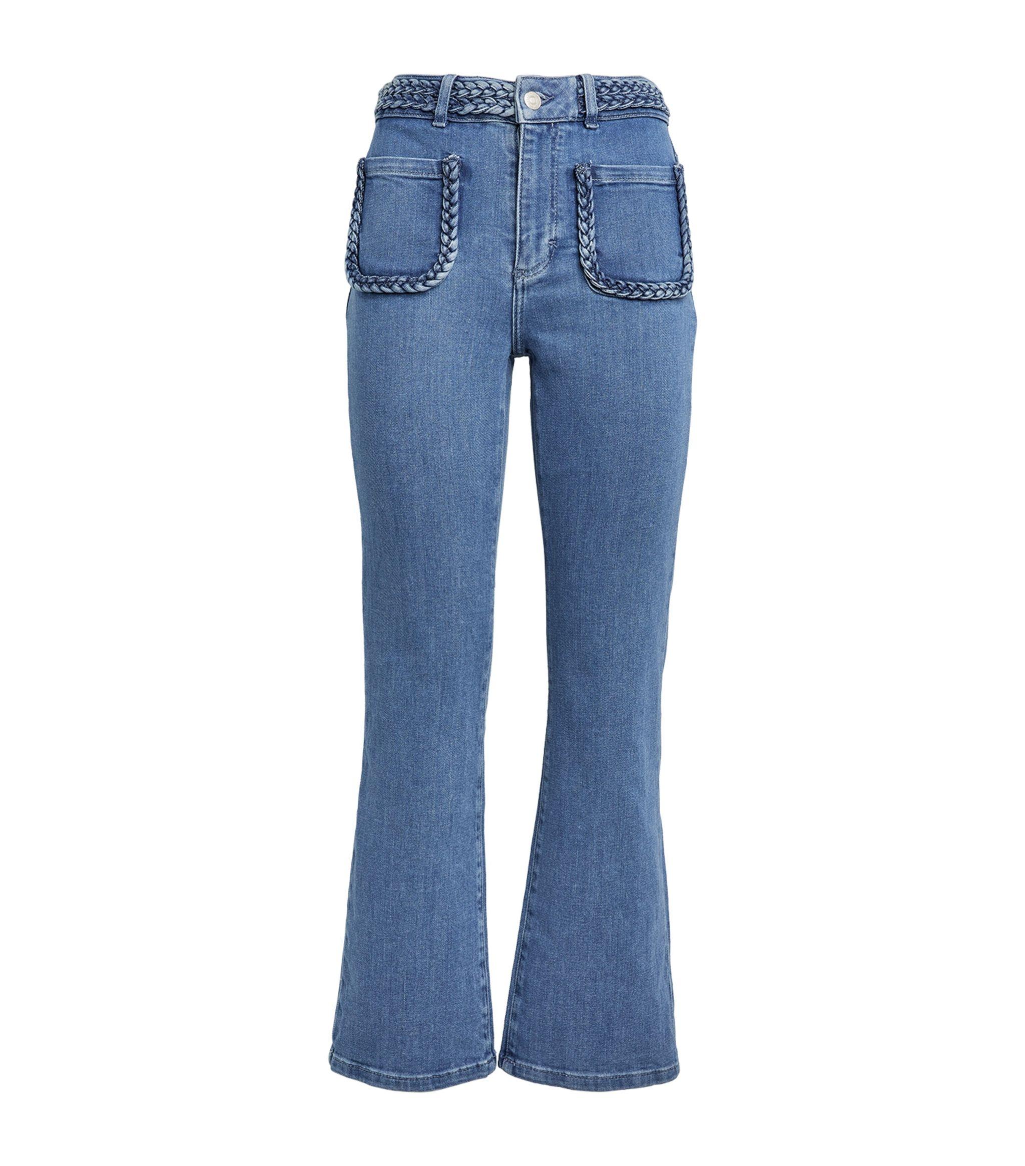 Maje Braid-detail Flared Jeans in Blue | Lyst