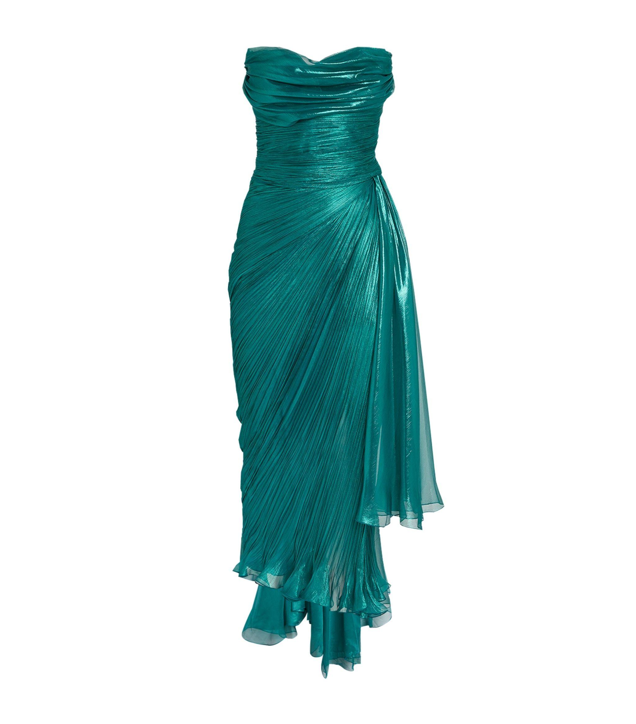 Maria Lucia Hohan Silk Asymmetric Luise Midi Dress in Green | Lyst