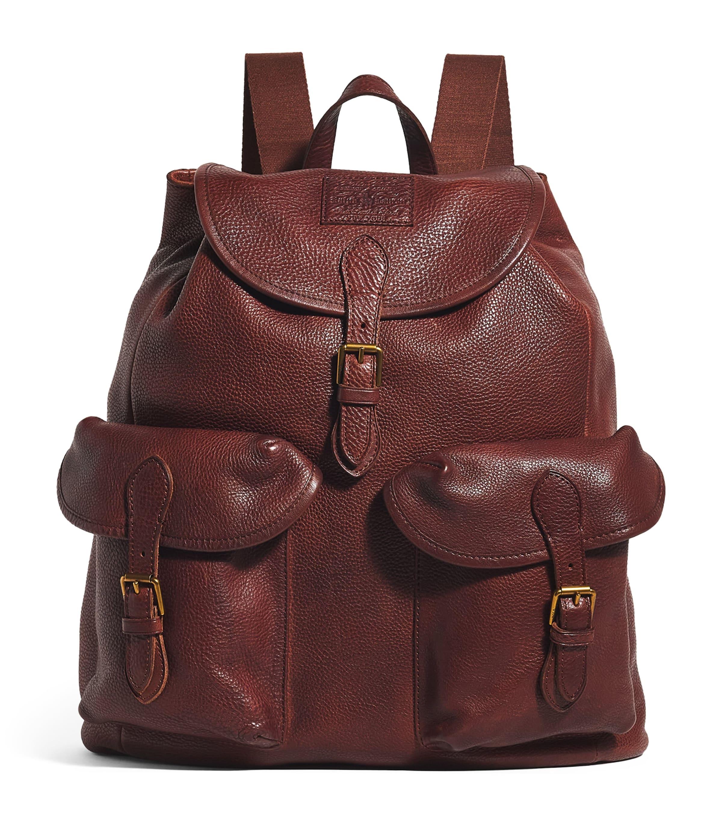 Polo Ralph Lauren Leather Heritage Backpack in Brown for Men | Lyst UK
