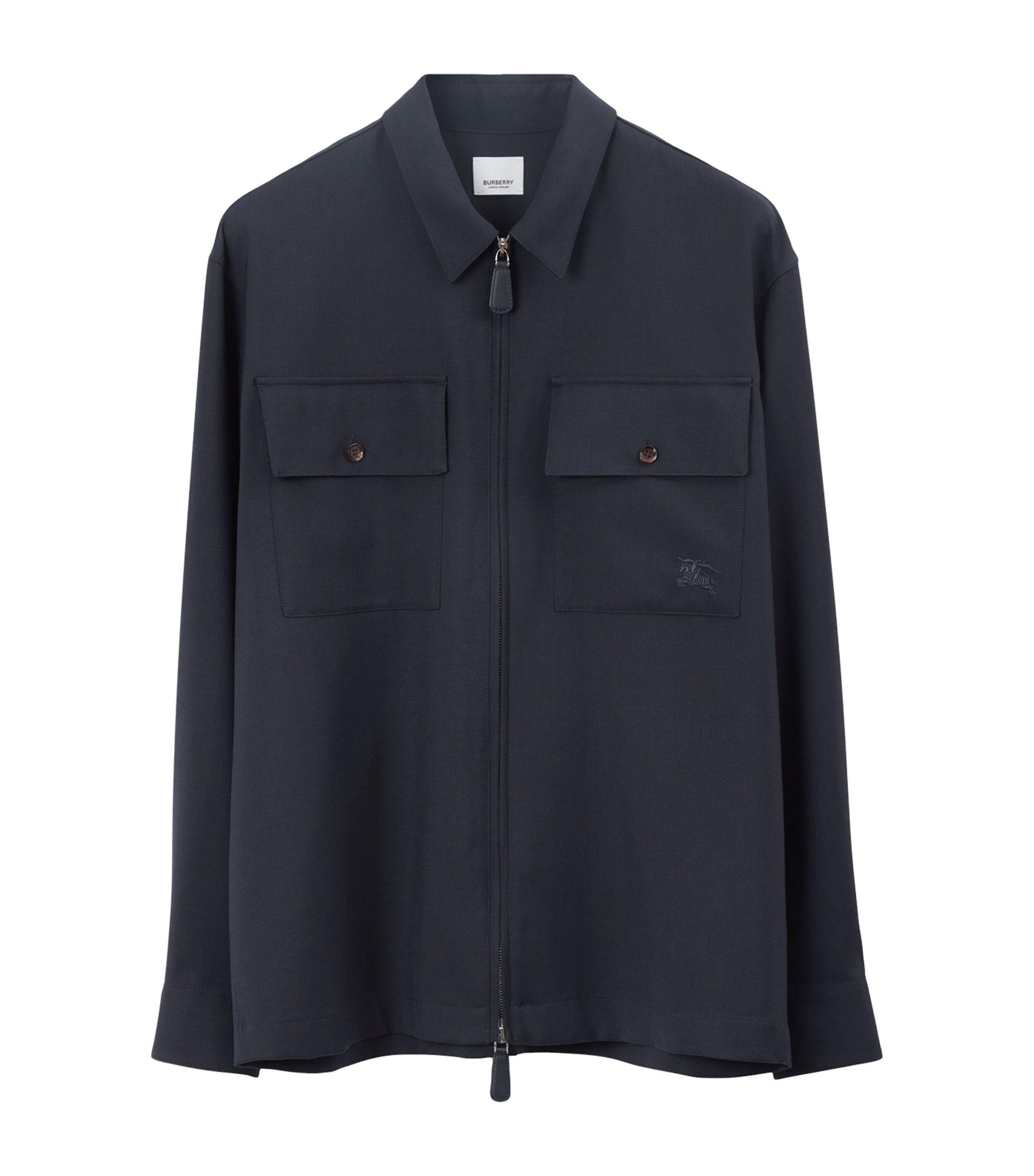 Burberry Ekd Overshirt In Blue For Men Lyst Uk