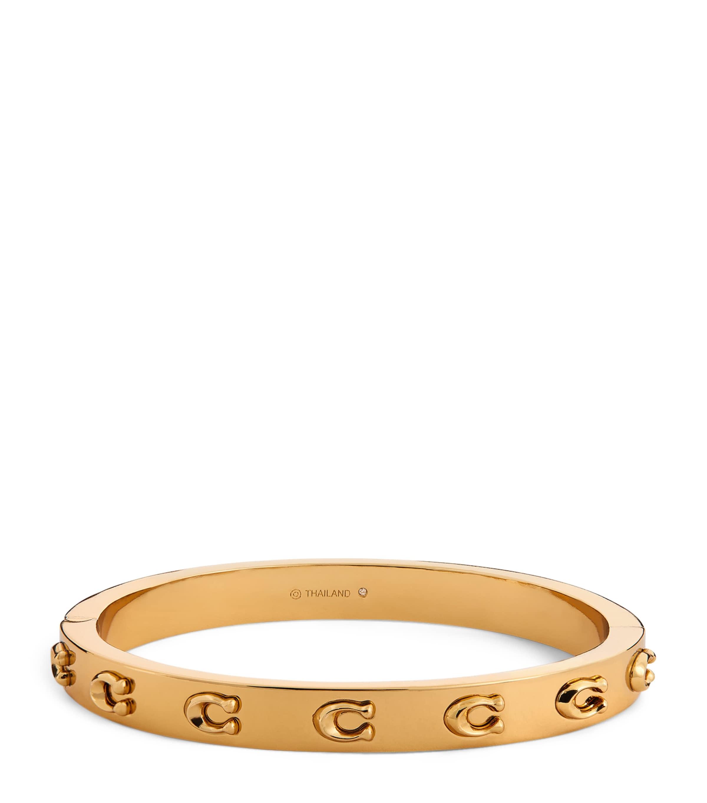 COACH Signature Logo Bangle in Natural | Lyst