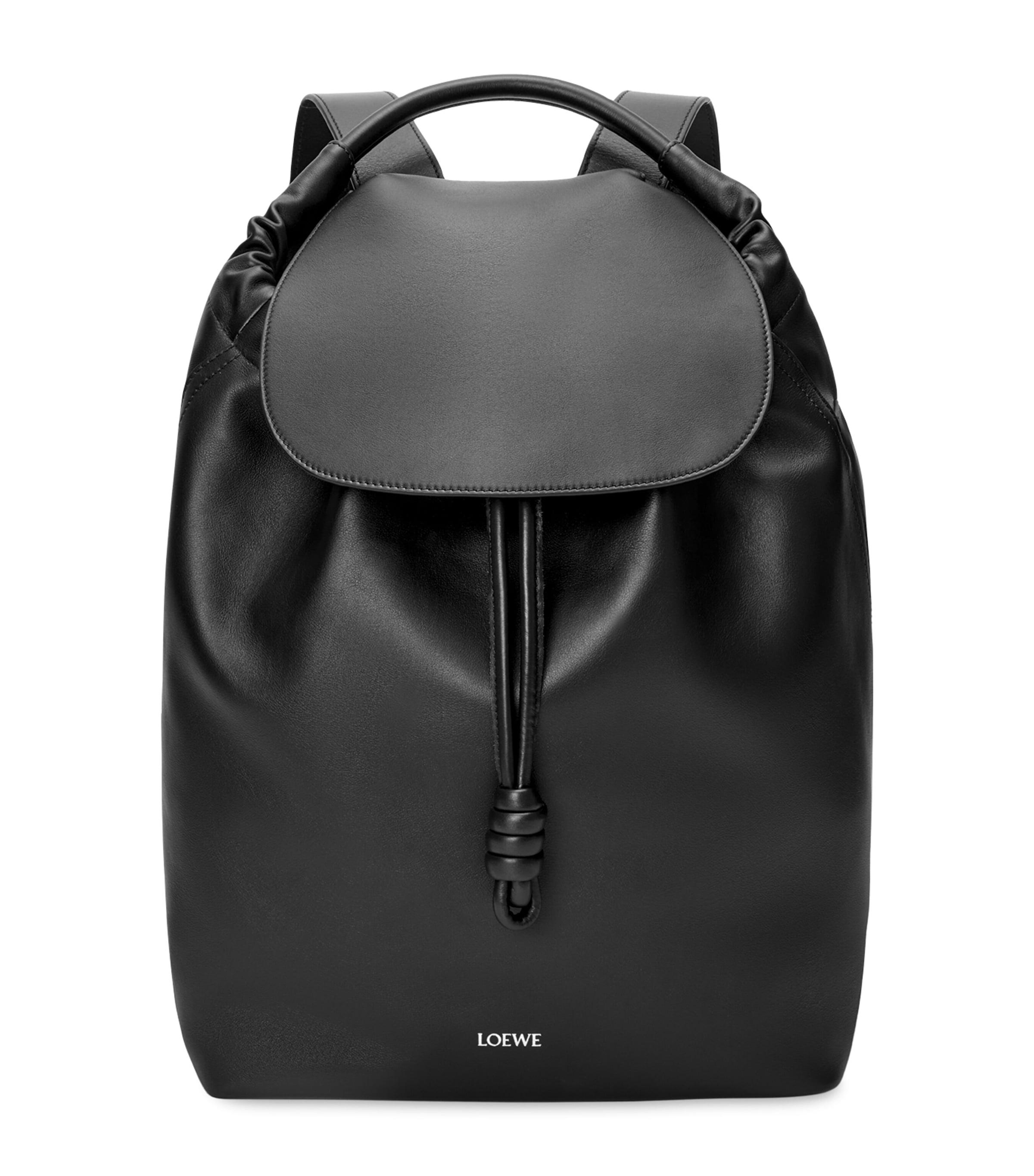Loewe Leather Flamenco Backpack in Black for Men | Lyst