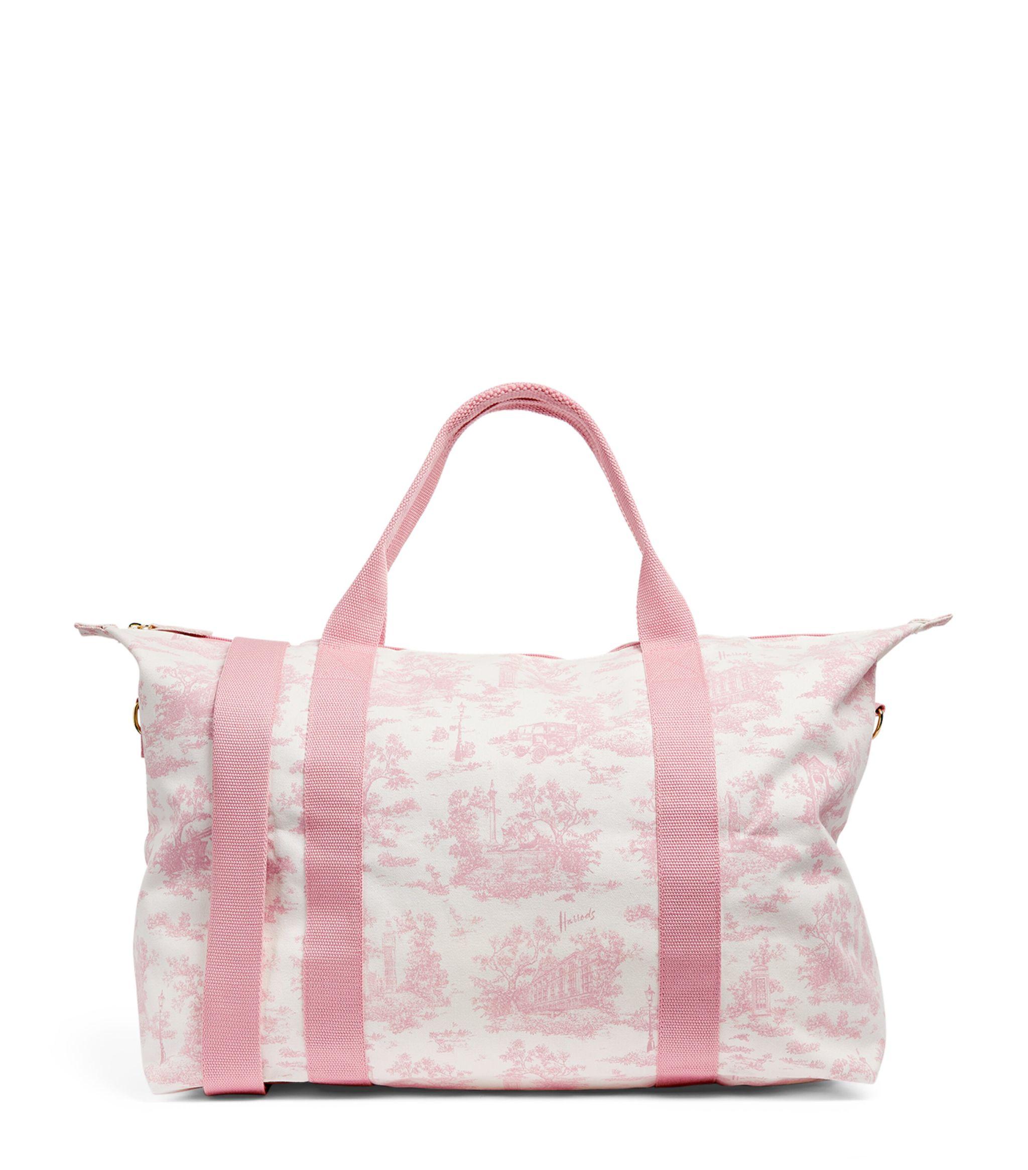 Harrods Pink Toile Foldable Overnight Bag | Lyst Canada