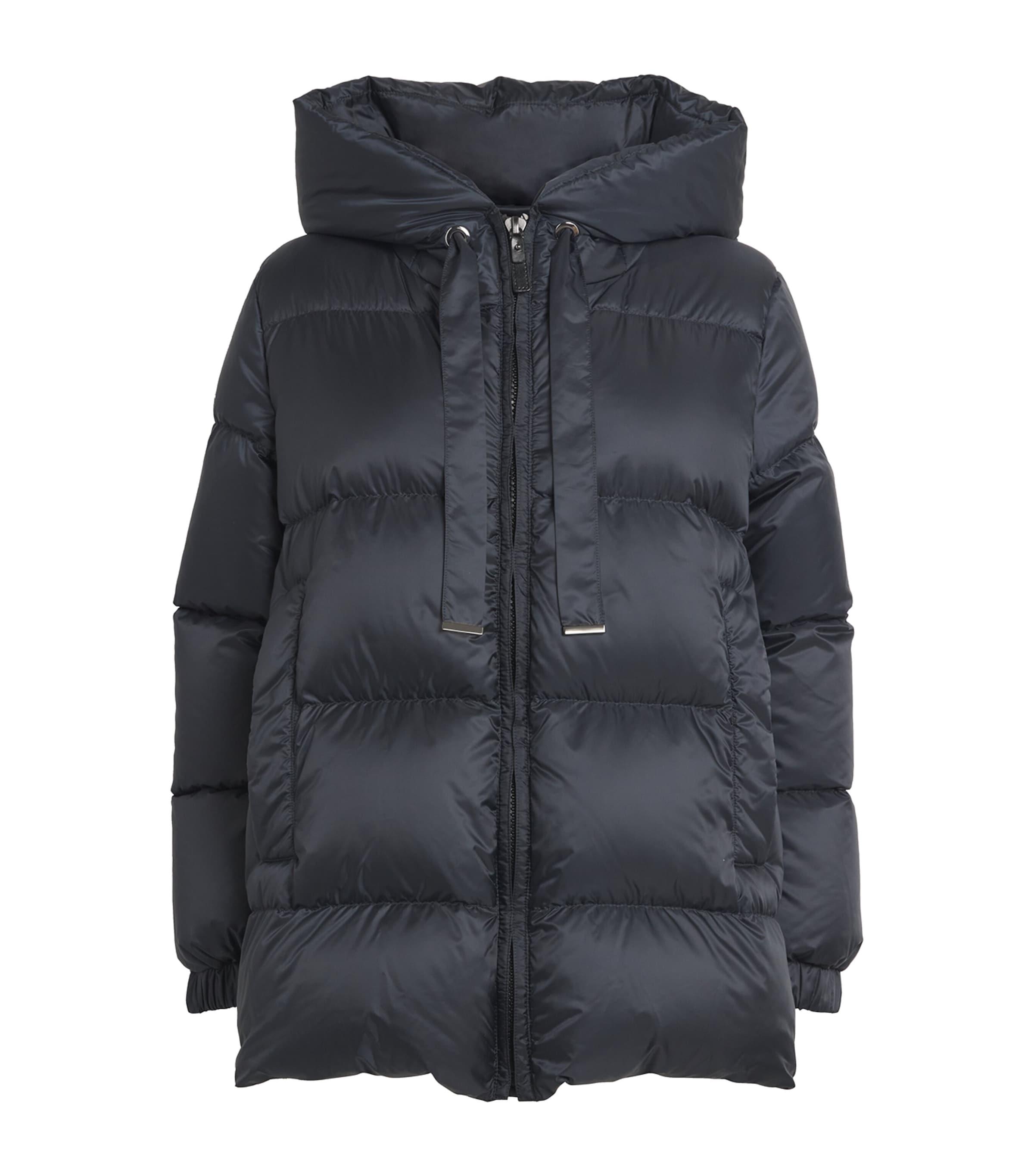 Max Mara Hooded Puffer Jacket in Gray | Lyst