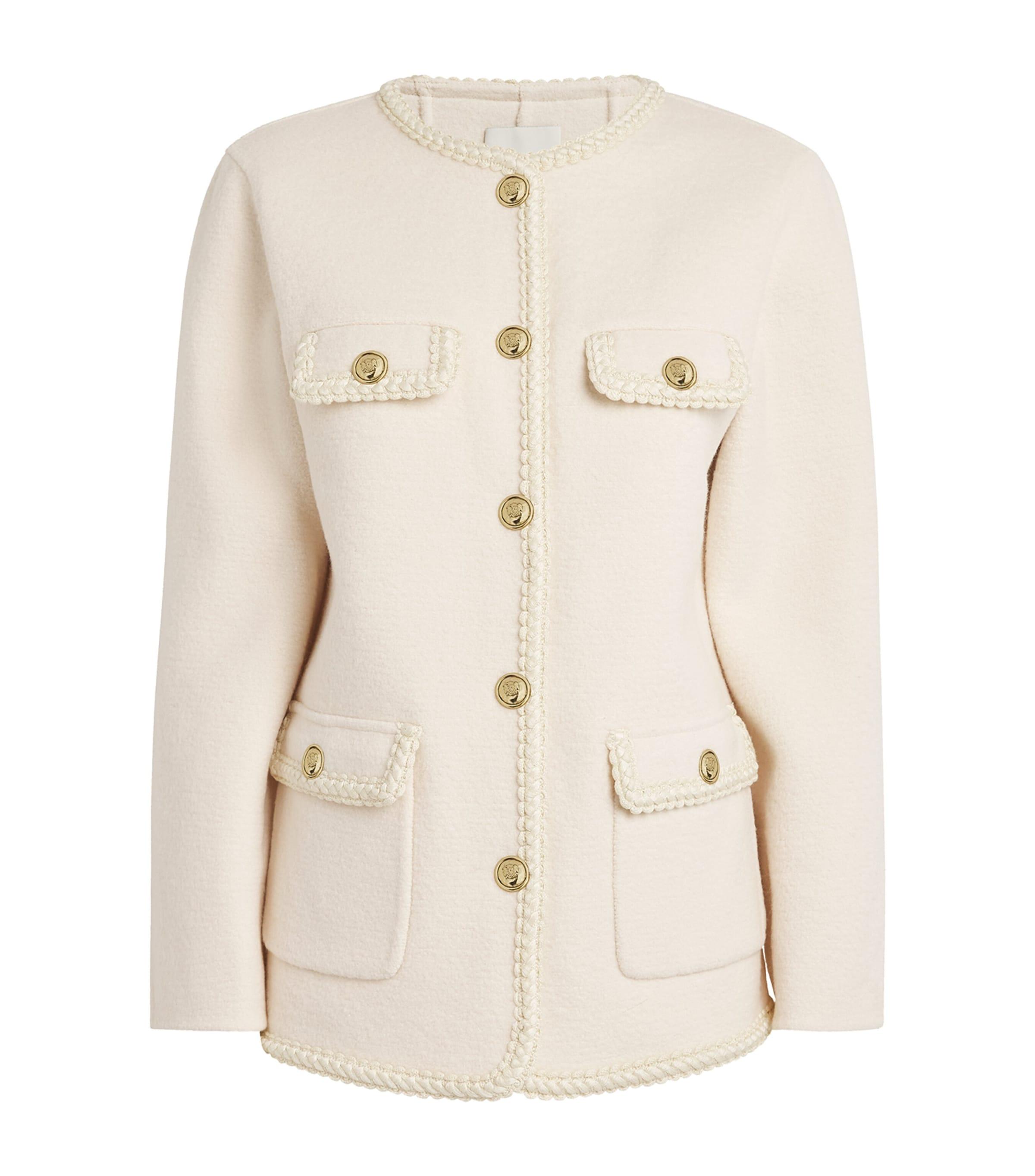 Sandro Wool-Blend Tailored Coat in Natural | Lyst