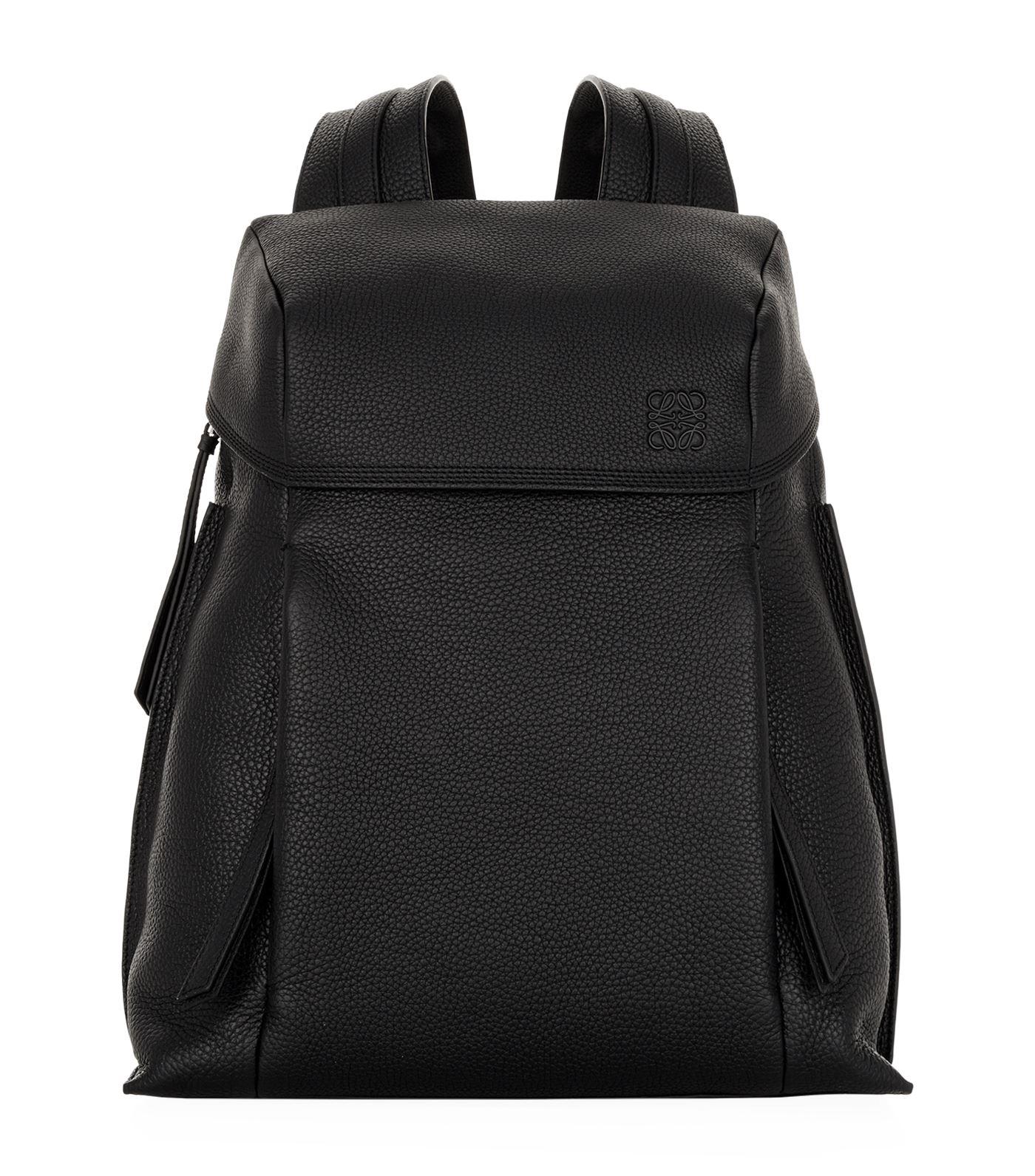 Small Men's Black Leather Backpack | Paul Smith
