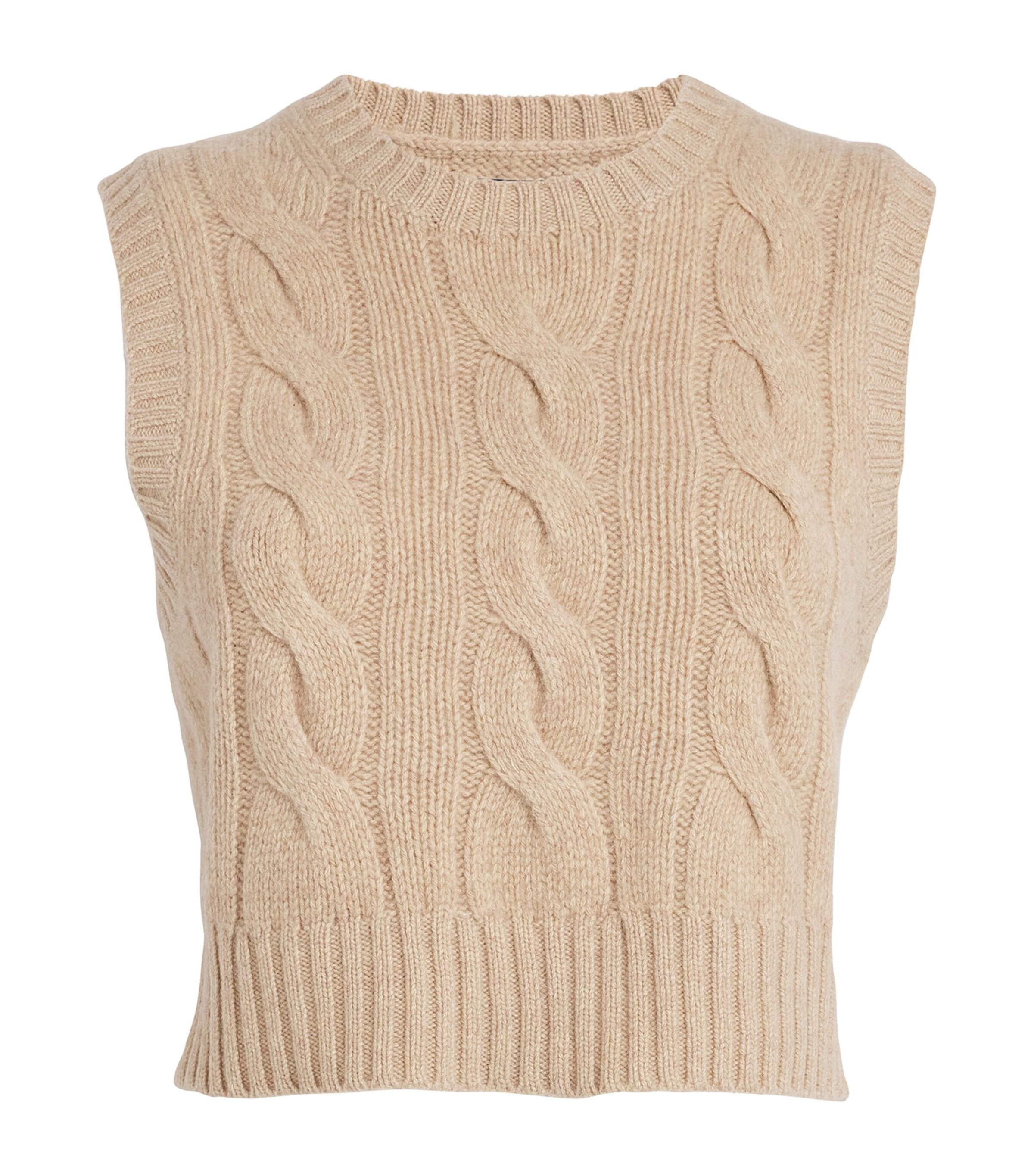 Polo Ralph Lauren Wool-Cashmere Cropped Vest in Natural | Lyst