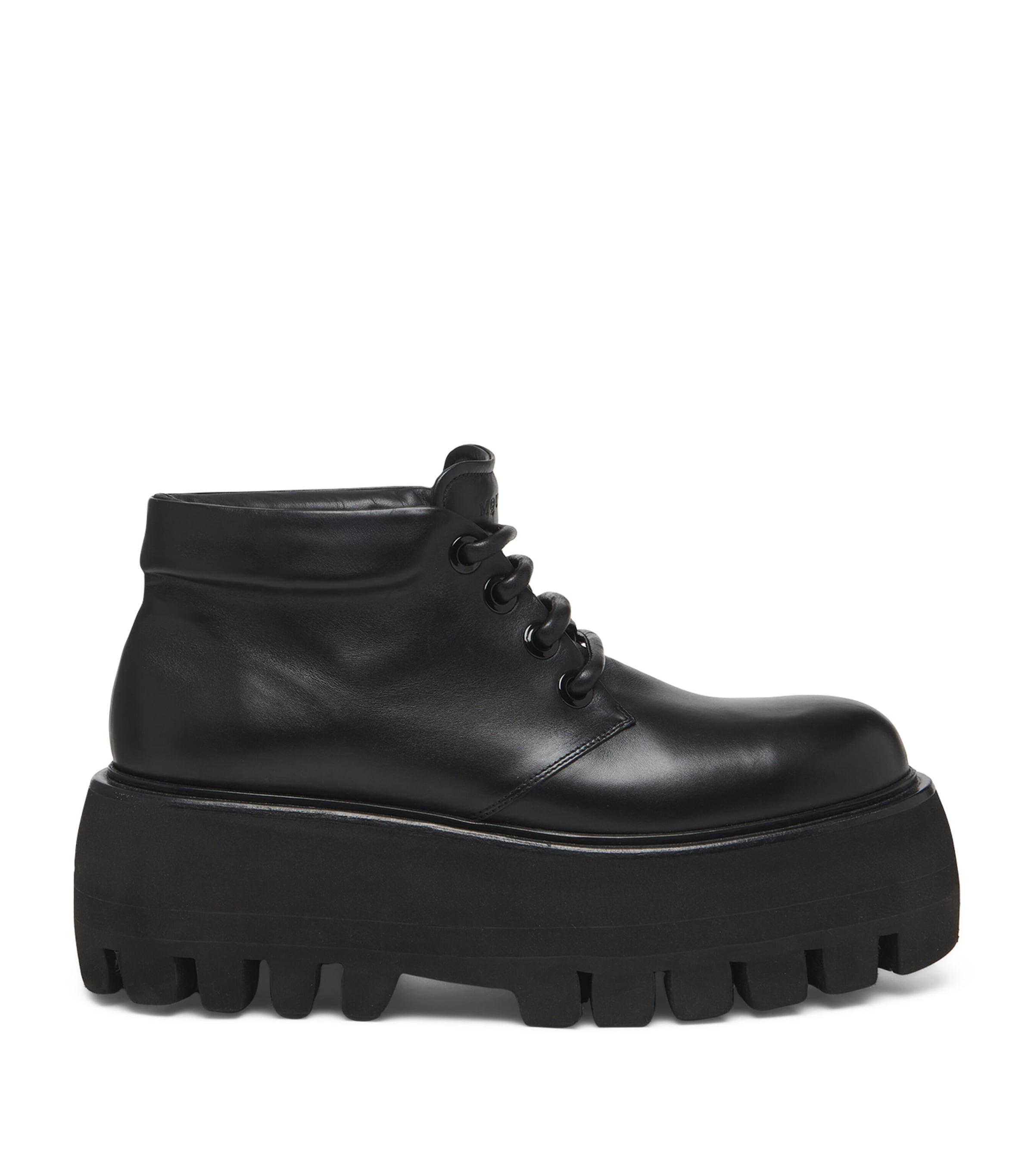 Alexander McQueen Leather Sofa Boots in Black for Men | Lyst