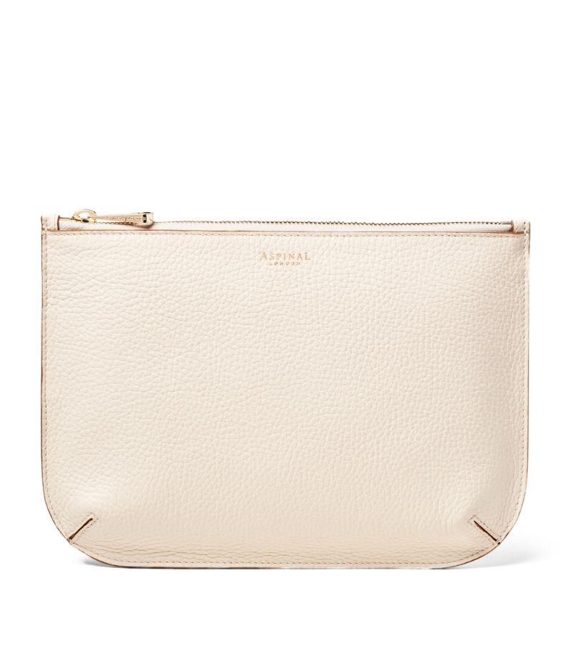 Aspinal of London Large Leather Ella Pouch in Natural | Lyst