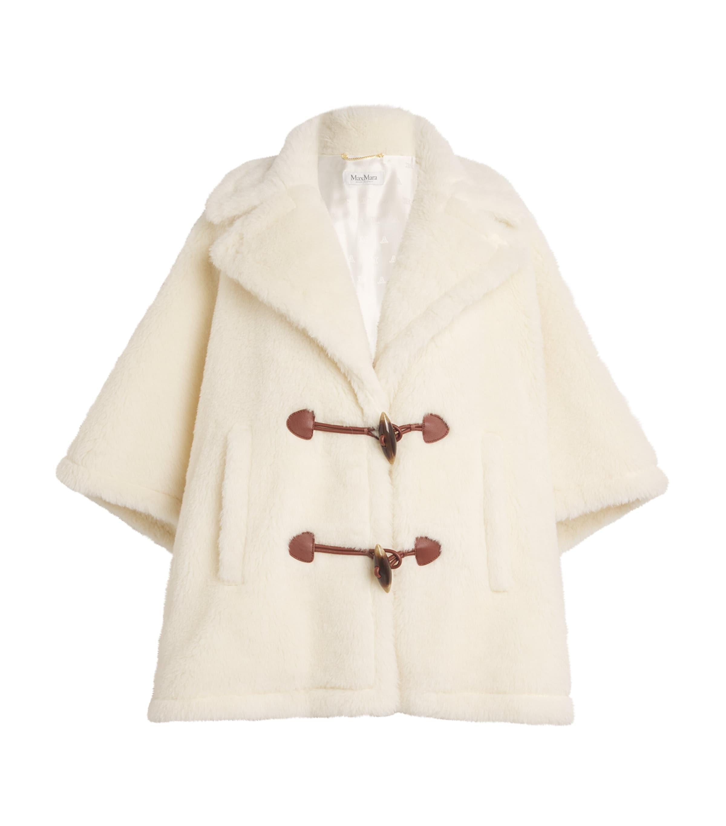 Max Mara Teddy Oversized Cape in Natural | Lyst