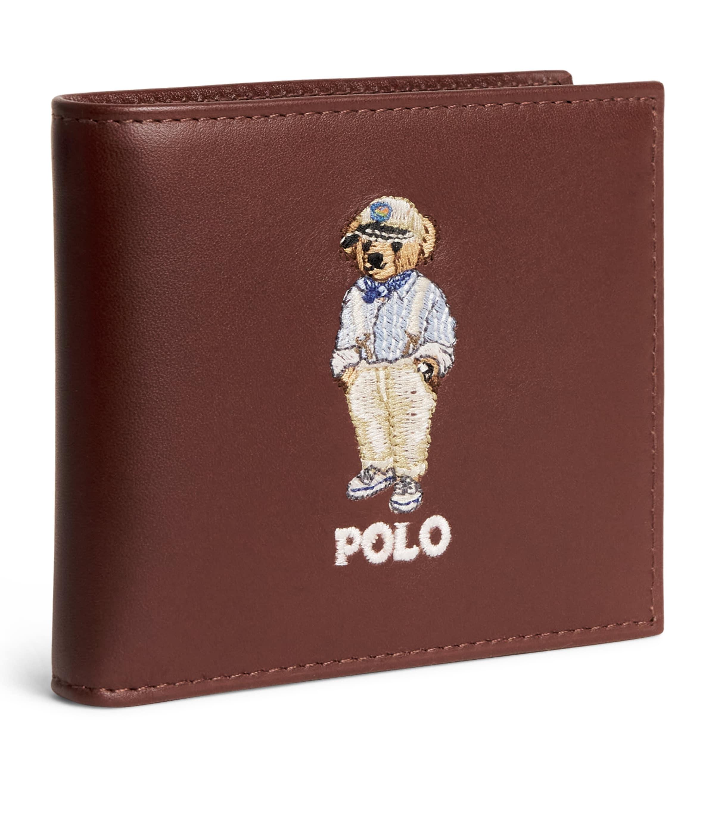 Polo Ralph Lauren Leather Polo Bear Bifold Wallet in Brown for Men | Lyst