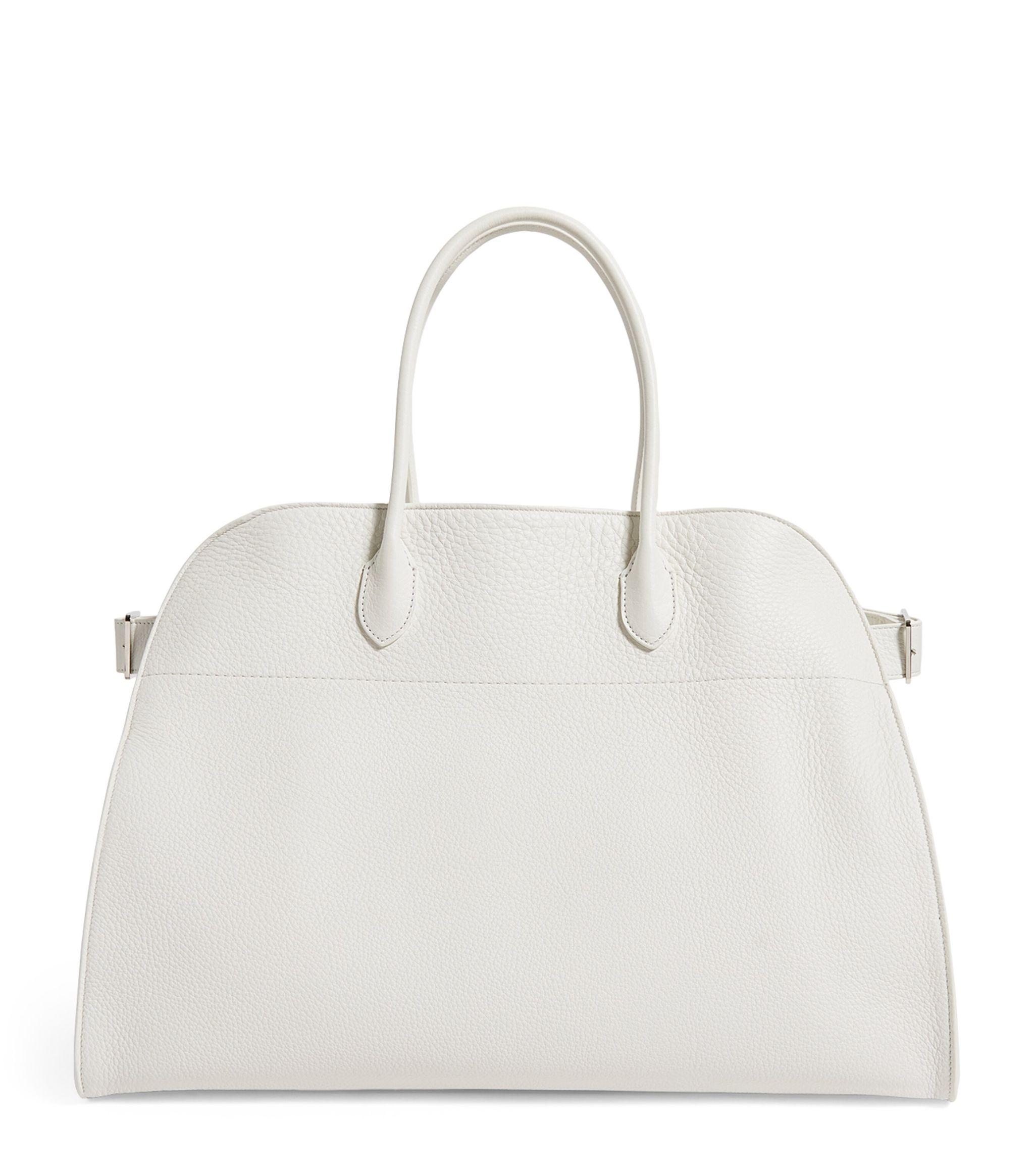 The Row Leather Margaux 17 Top-handle Bag in White | Lyst