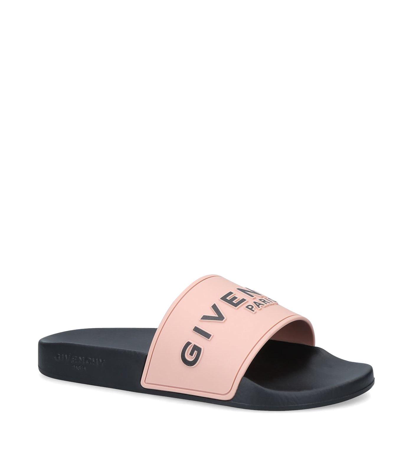 Pink Logo Rubber Sliders | atelier-yuwa.ciao.jp