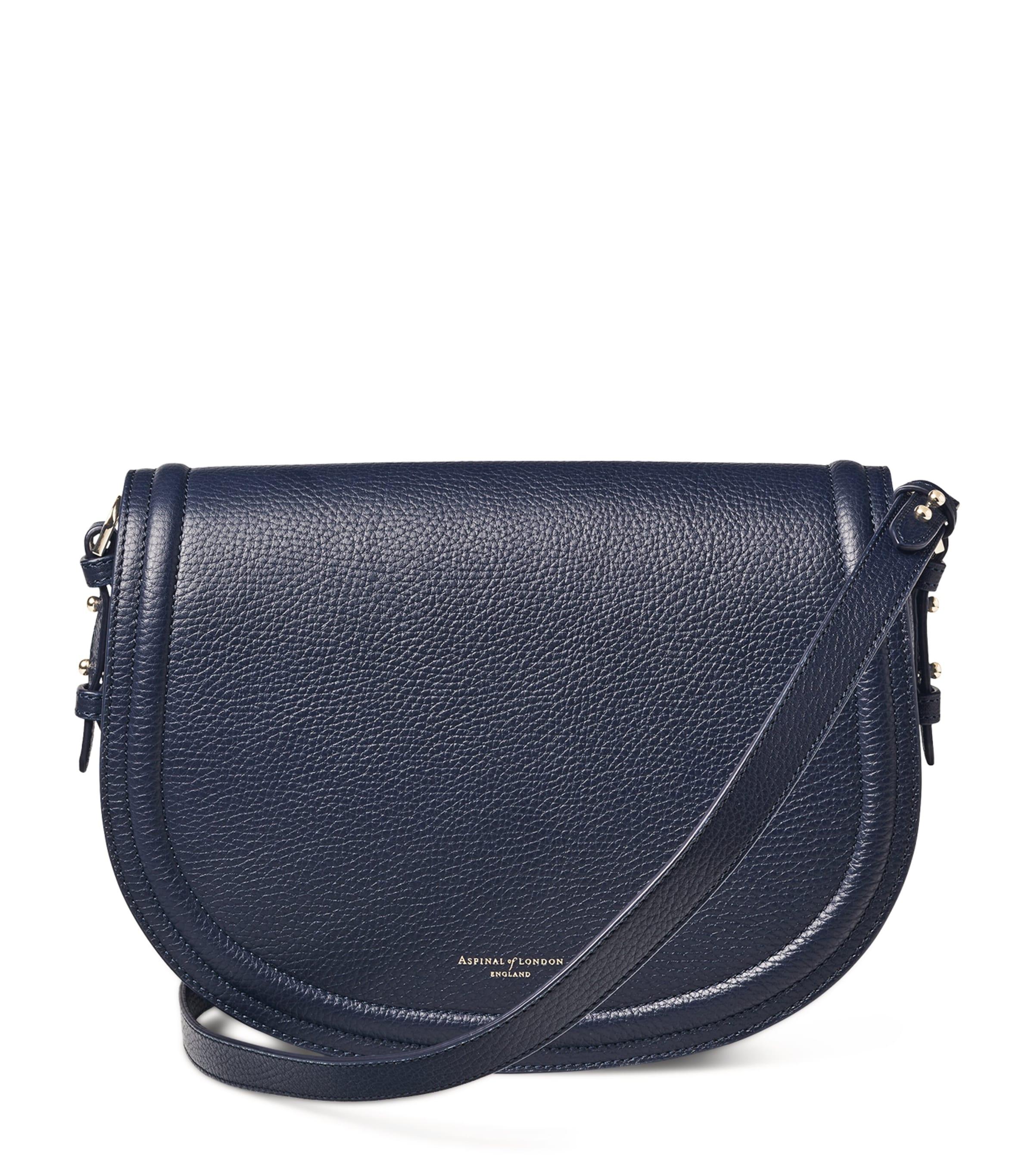 Aspinal of London Leather Stella Cross-Body Satchel in Blue | Lyst UK