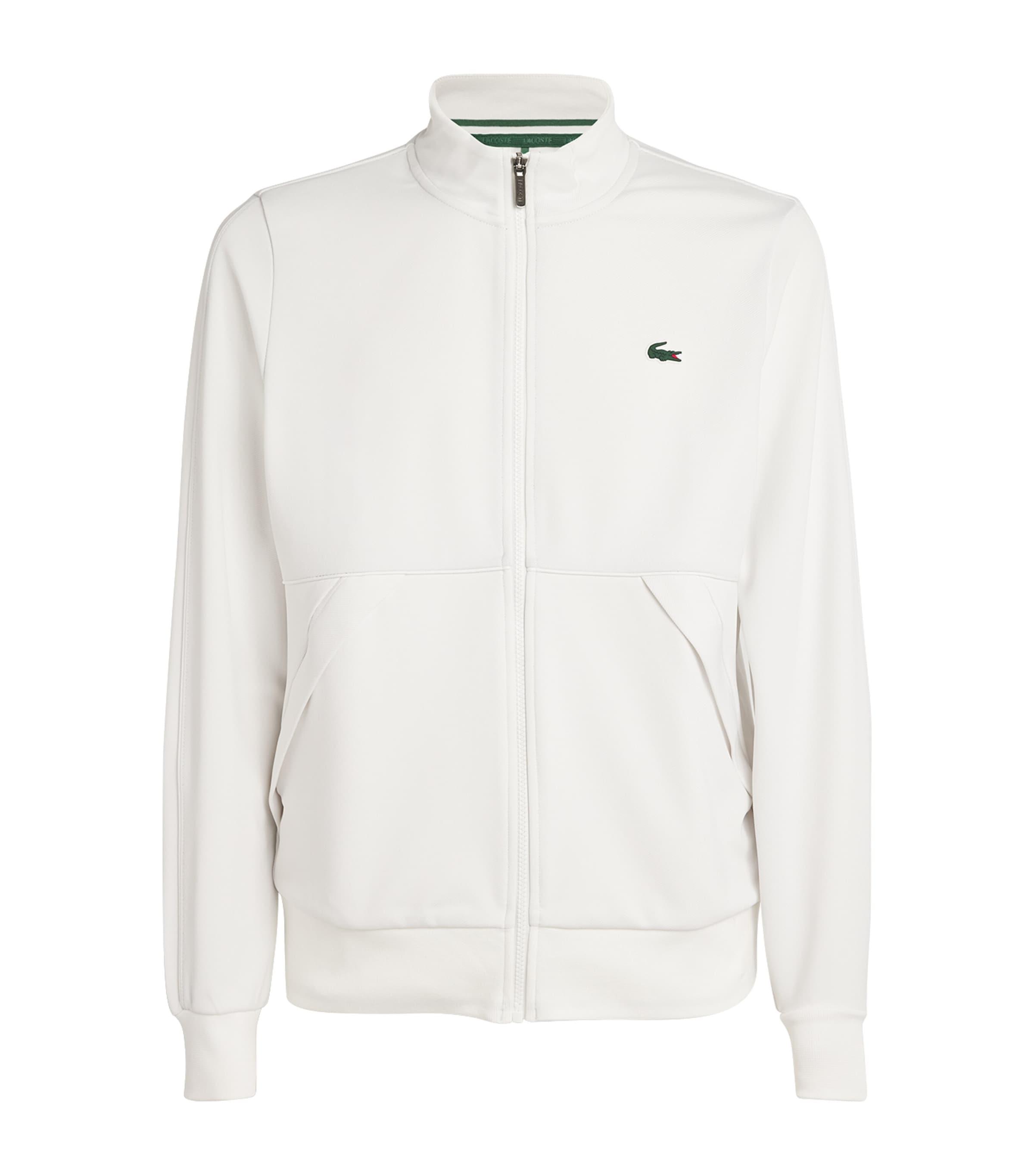 Lacoste Stretch-Cotton Track Jacket in White for Men | Lyst