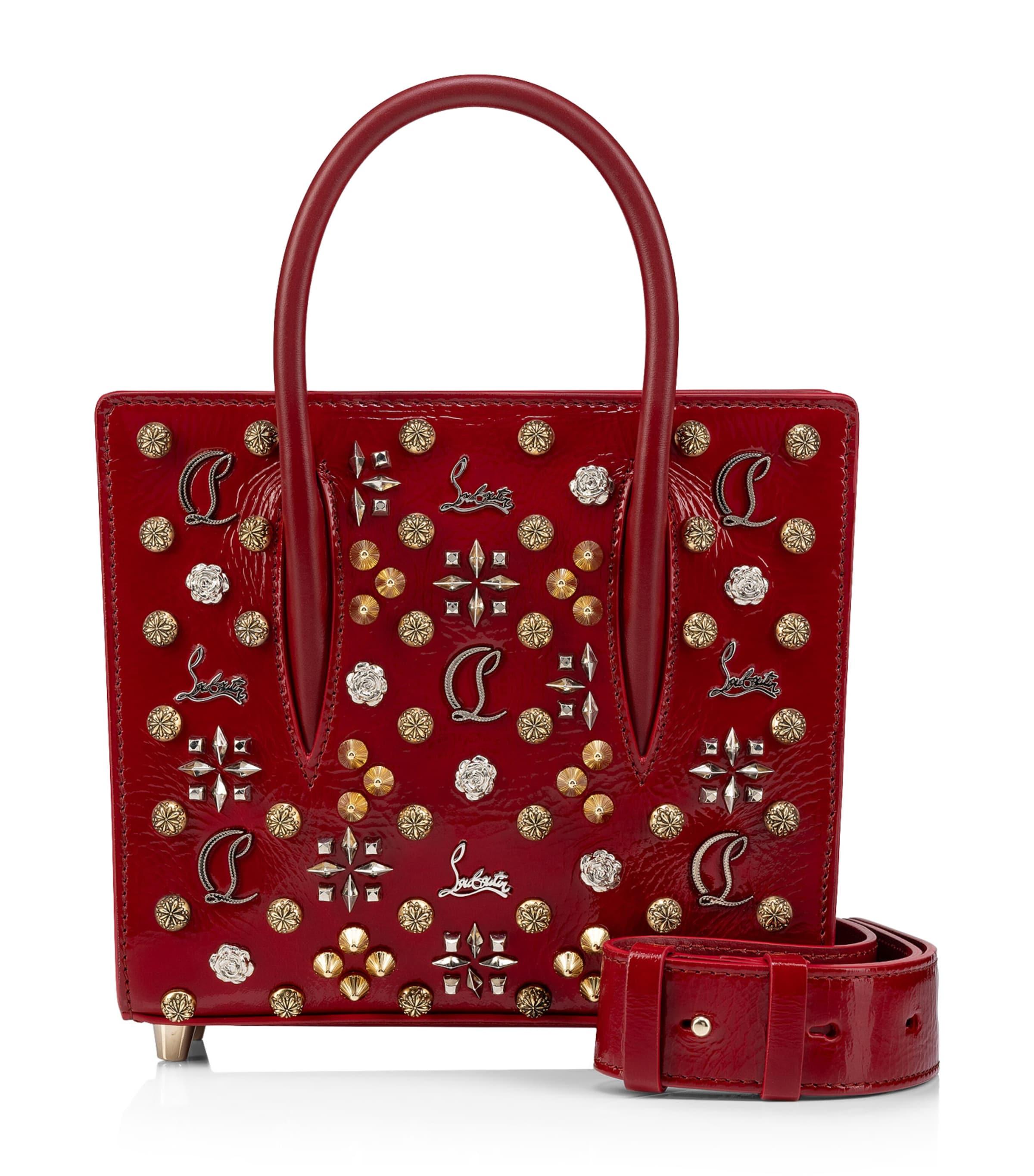 Christian Louboutin Paloma Mini Leather Top-Handle Bag in Red | Lyst