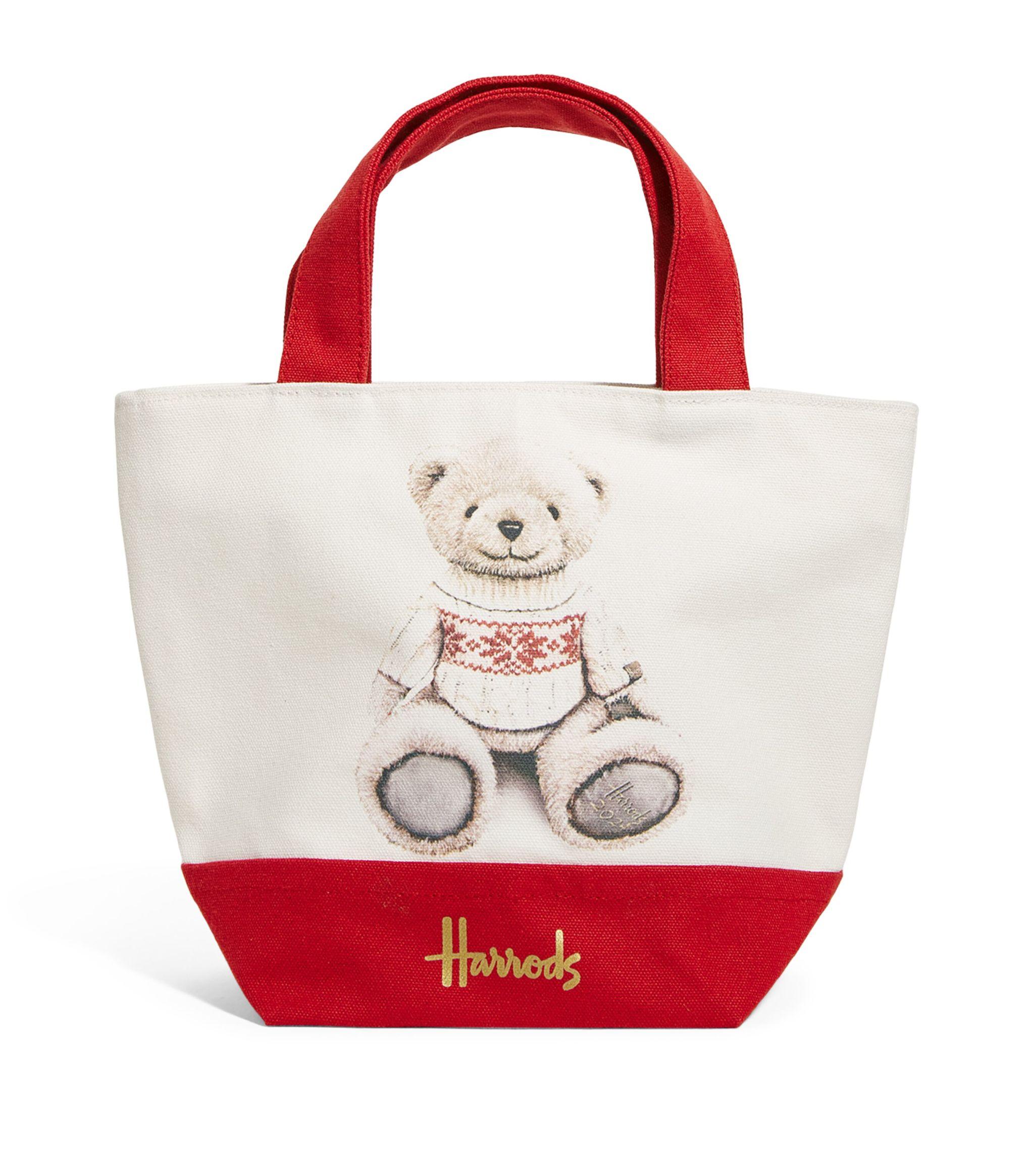Harrods Small Cotton Christmas Bear Tote Bag in Red | Lyst
