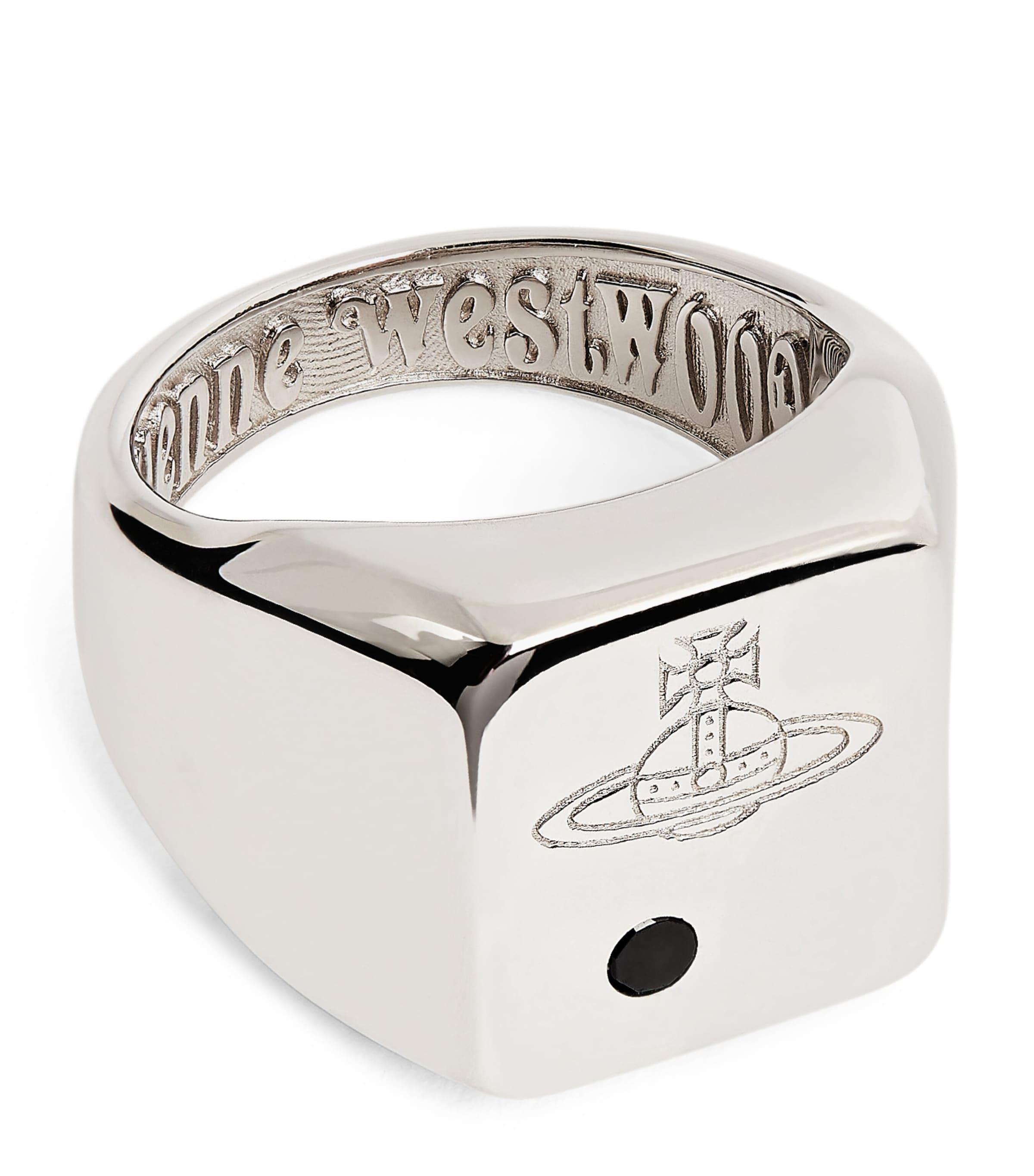 Vivienne Westwood Sterling And Crystal Carlo Orb Signet Ring in White for Men Lyst