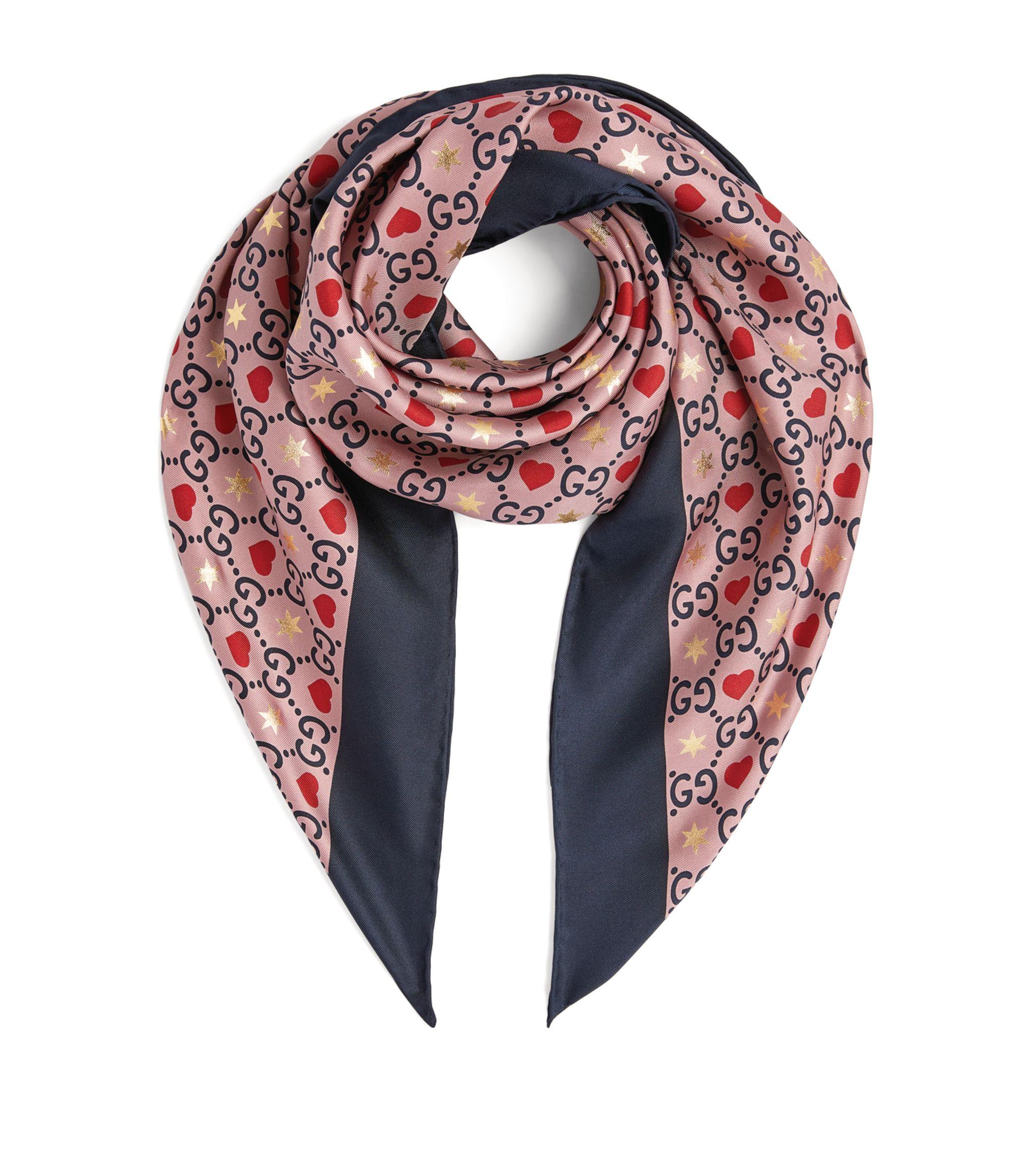 Gucci Silk Gg Supreme Scarf - Lyst