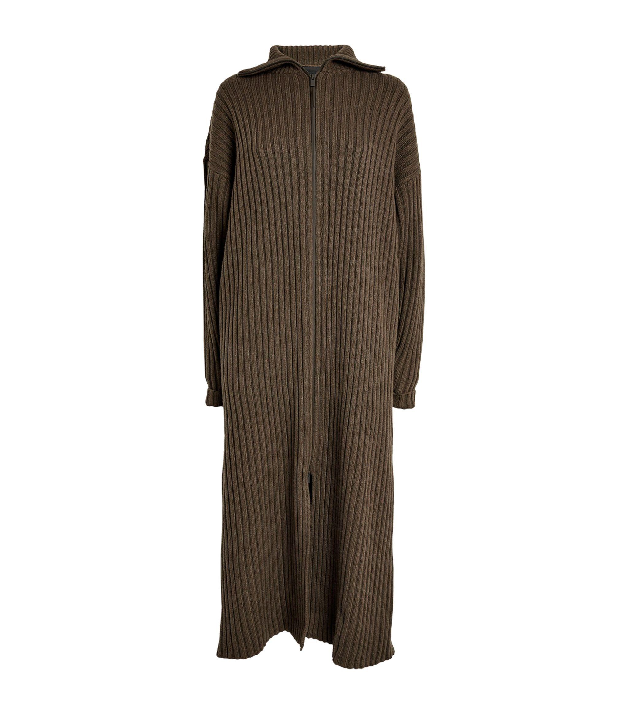 Fear Of God Ribbed Longline Cardigan in Brown | Lyst