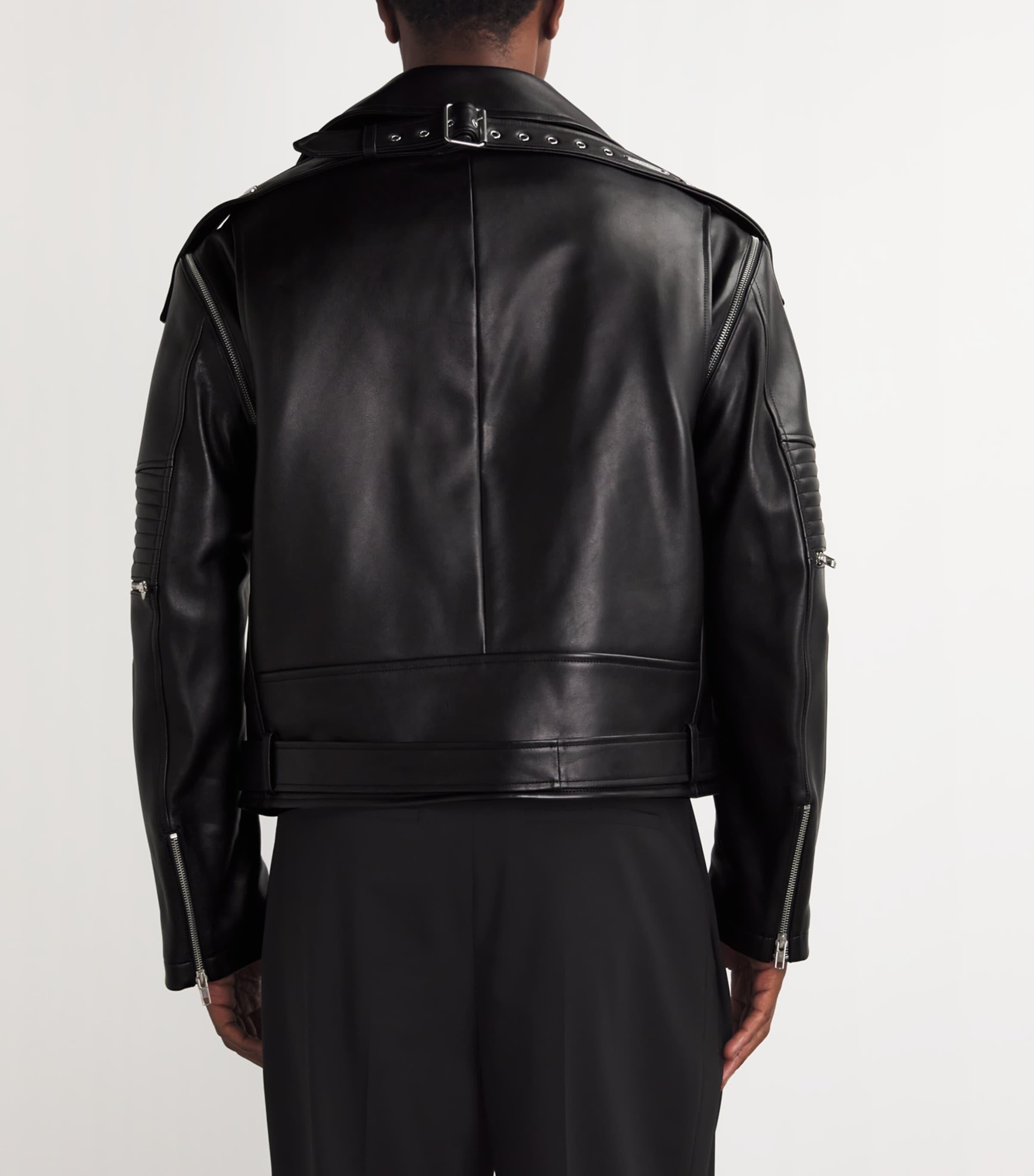 Helmut Lang Leather Zip-Off Arms Biker Jacket in Black for Helmut Lang Leather Zip-Off Arms Biker Jacket in Black for