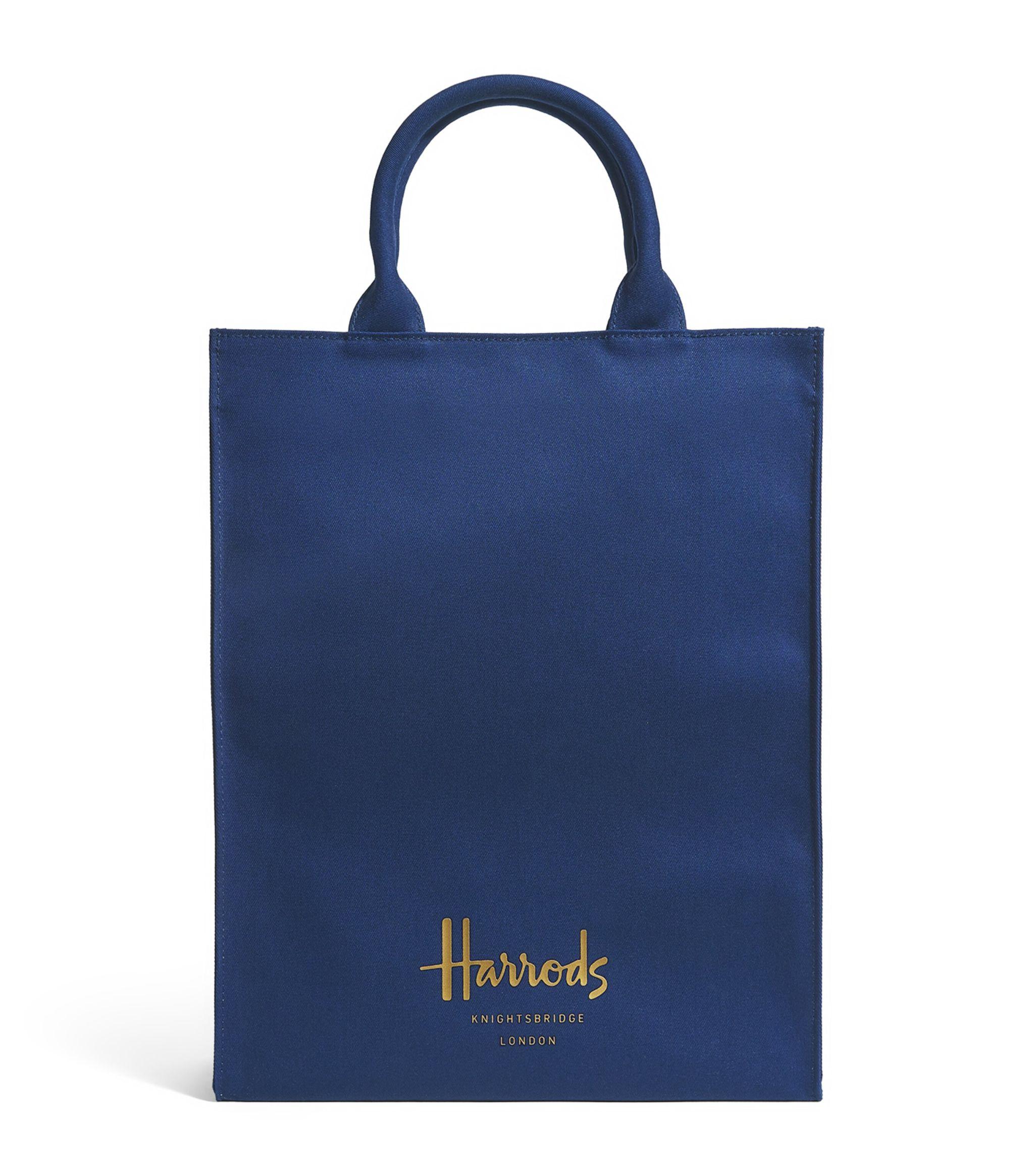 Harrods Medium Cotton Logo Tote Bag in Blue | Lyst UK