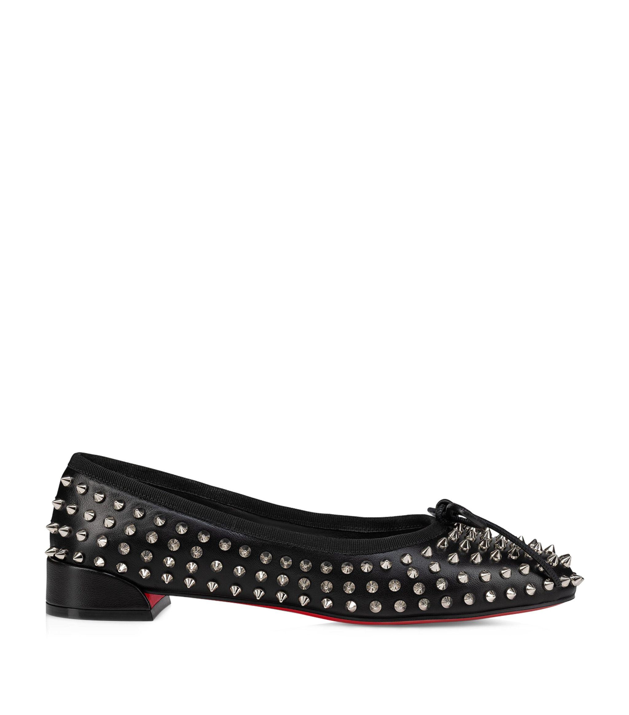 Christian Louboutin Sweetie Jane Spike Ballet Flats in Black | Lyst