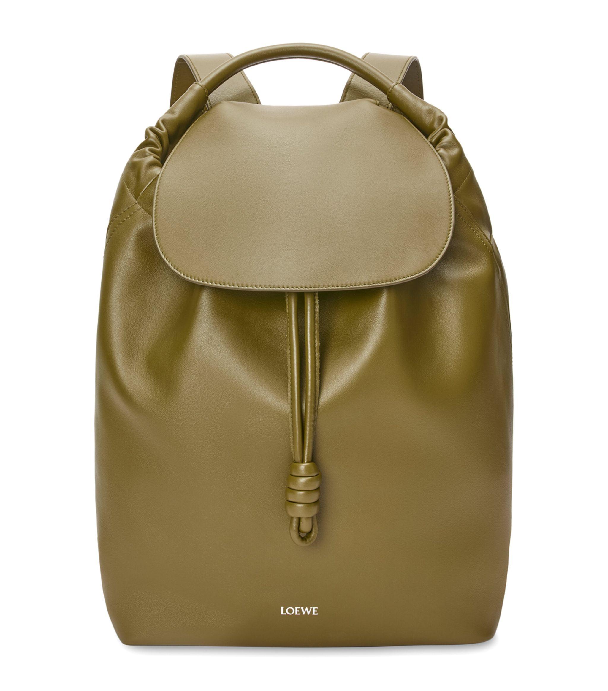 Loewe Leather Flamenco Backpack in Green for Men | Lyst