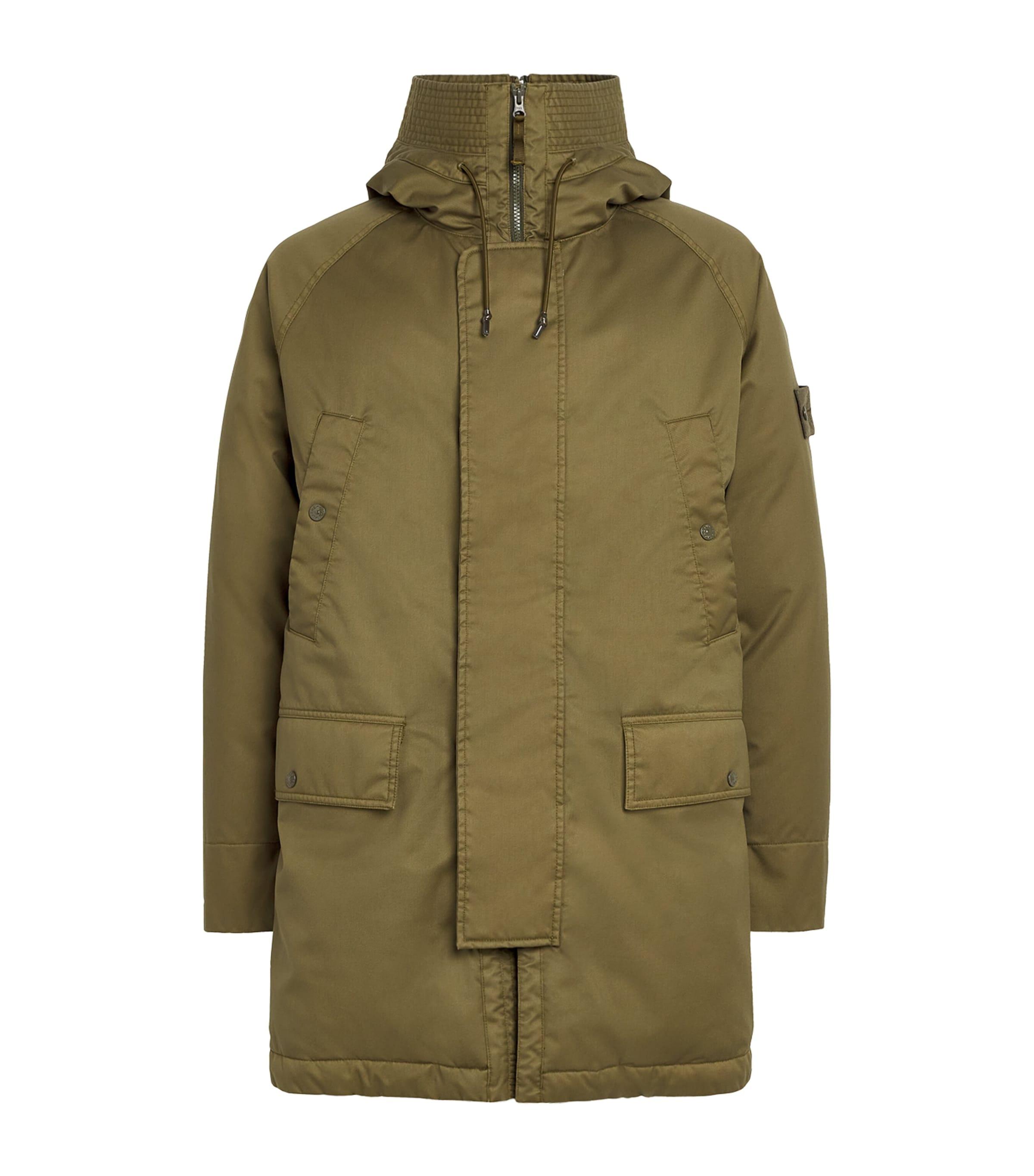 Stone Island Ghost Tech Padded Parka Coat in Green for Men | Lyst
