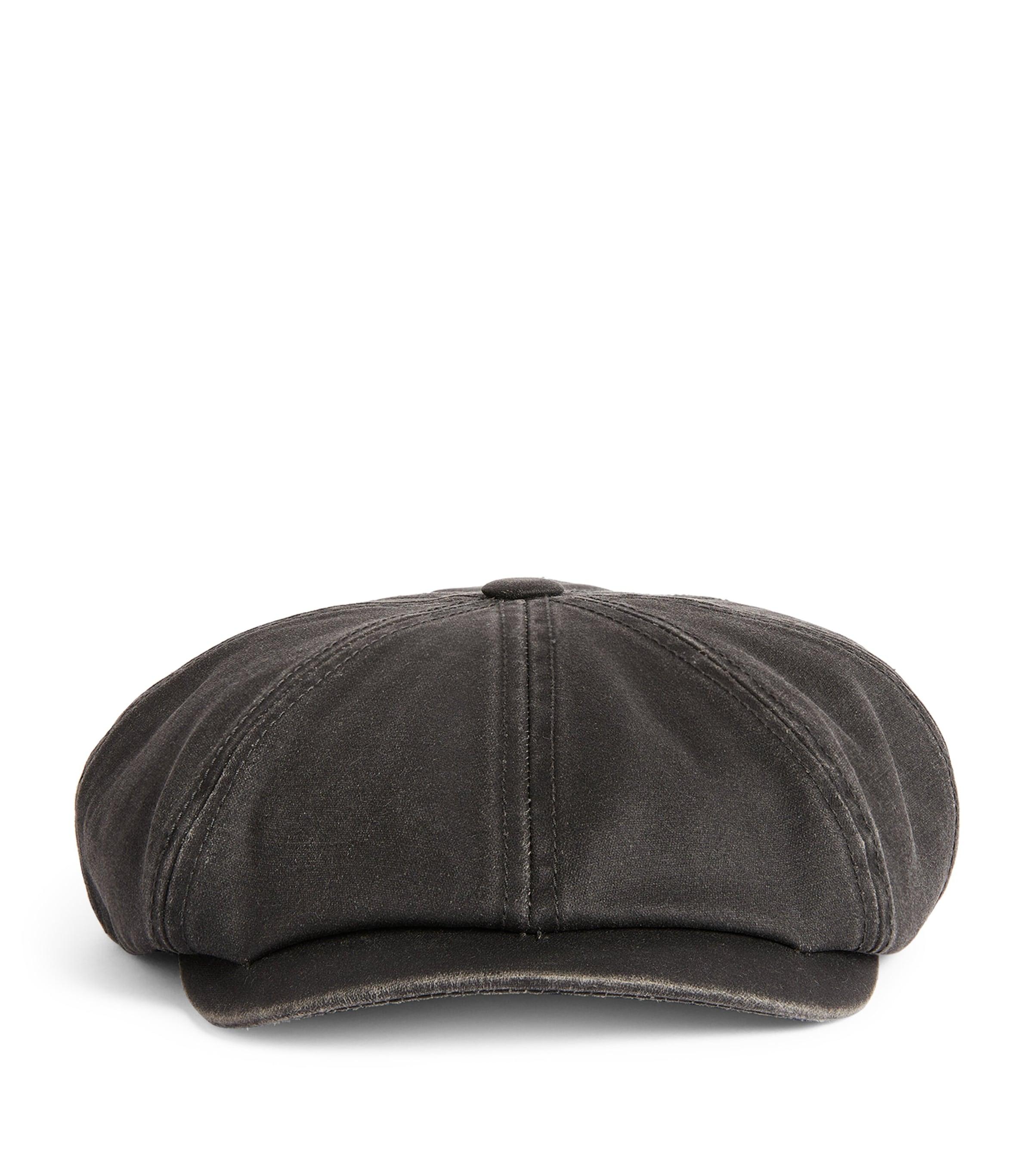 Stetson Waxed Hatteras Flat Cap in Gray for Men | Lyst