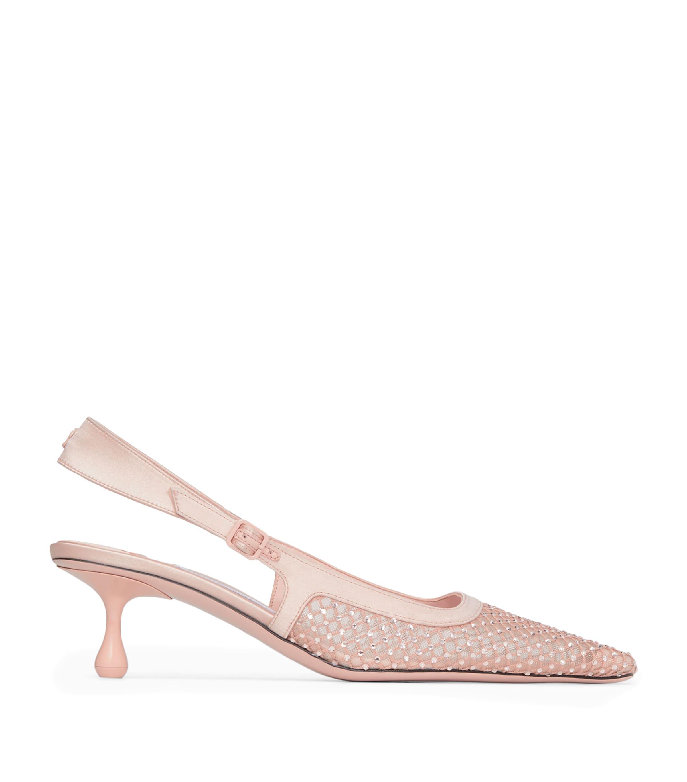 Jimmy Choo Amel 50 Rhinestone Slingback Pumps in Pink | Lyst