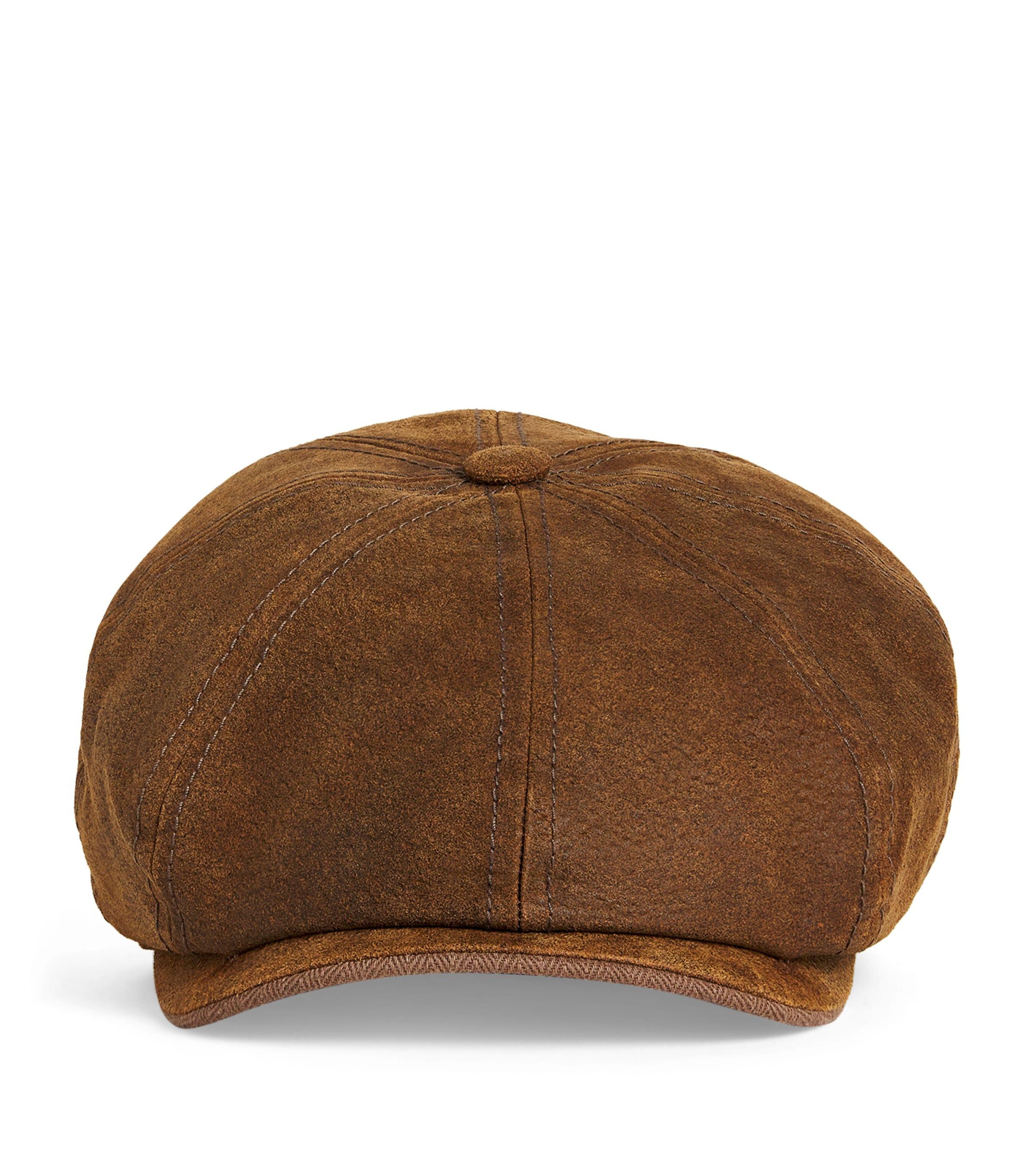 Stetson Pig Leather Flat Cap in Brown for Men | Lyst UK