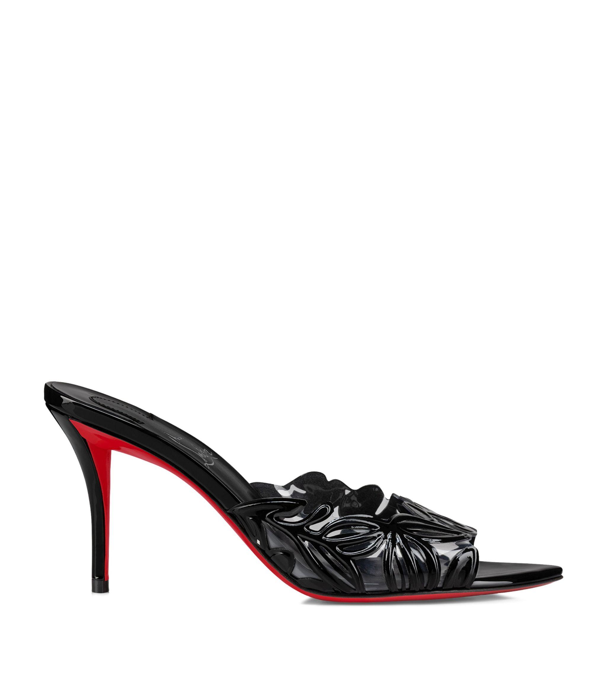 Christian Louboutin Apostropha Petunia Pvc Mules 80 in Black | Lyst