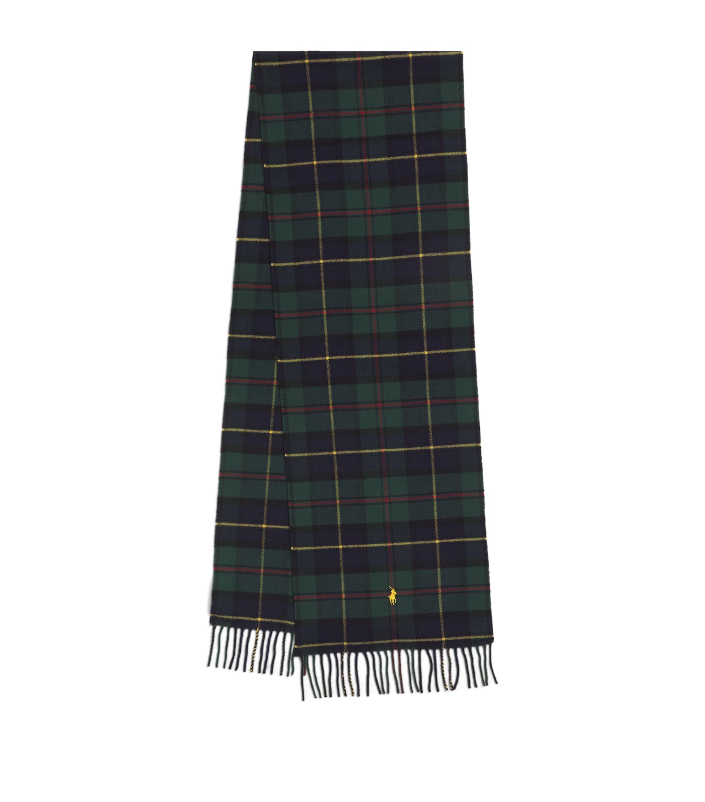 Polo Ralph Lauren Wool-Cashmere Tartan Scarf in Black for Men | Lyst UK