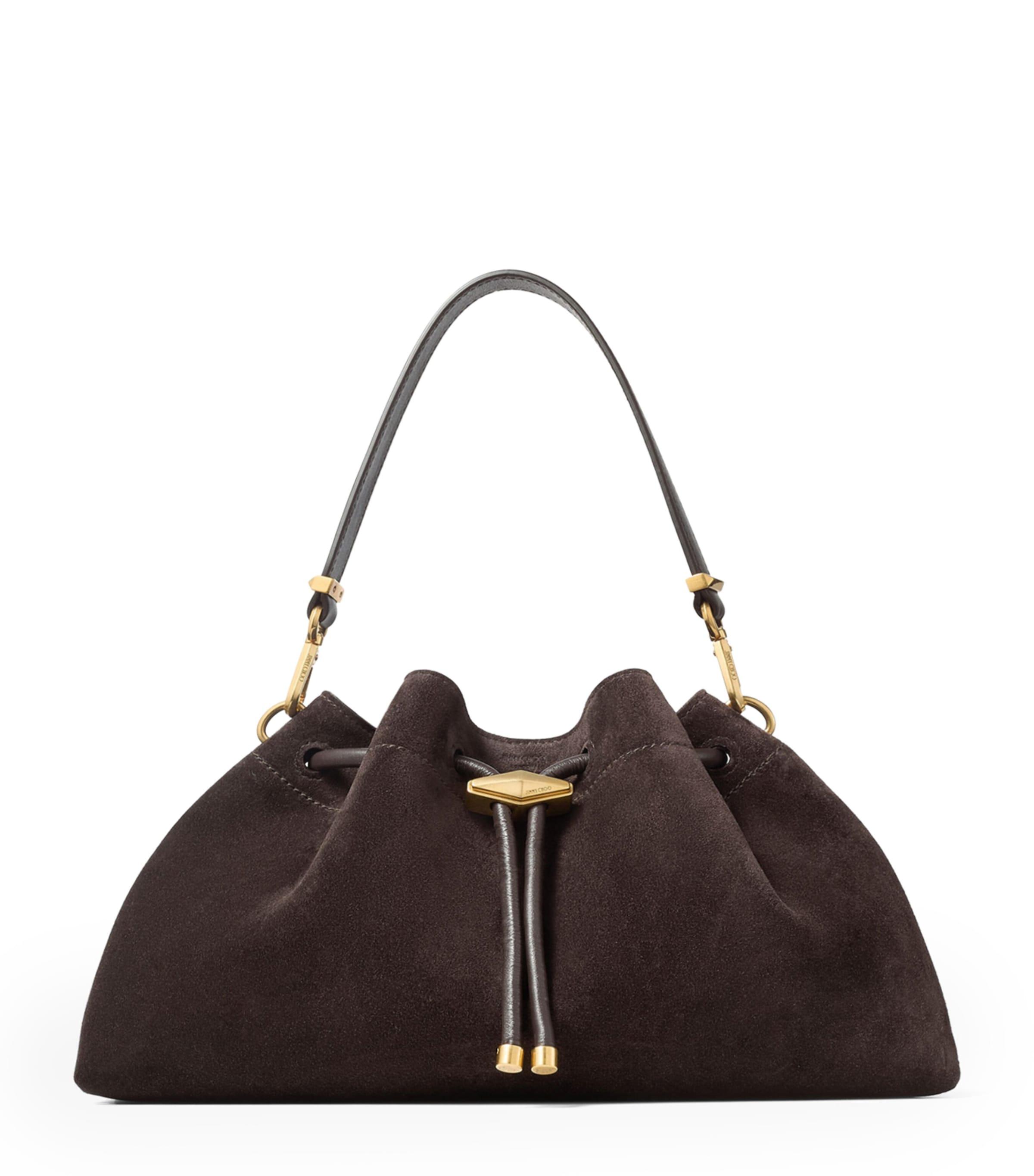 Jimmy Choo Suede Bon Bon Shoulder Bag in Brown | Lyst