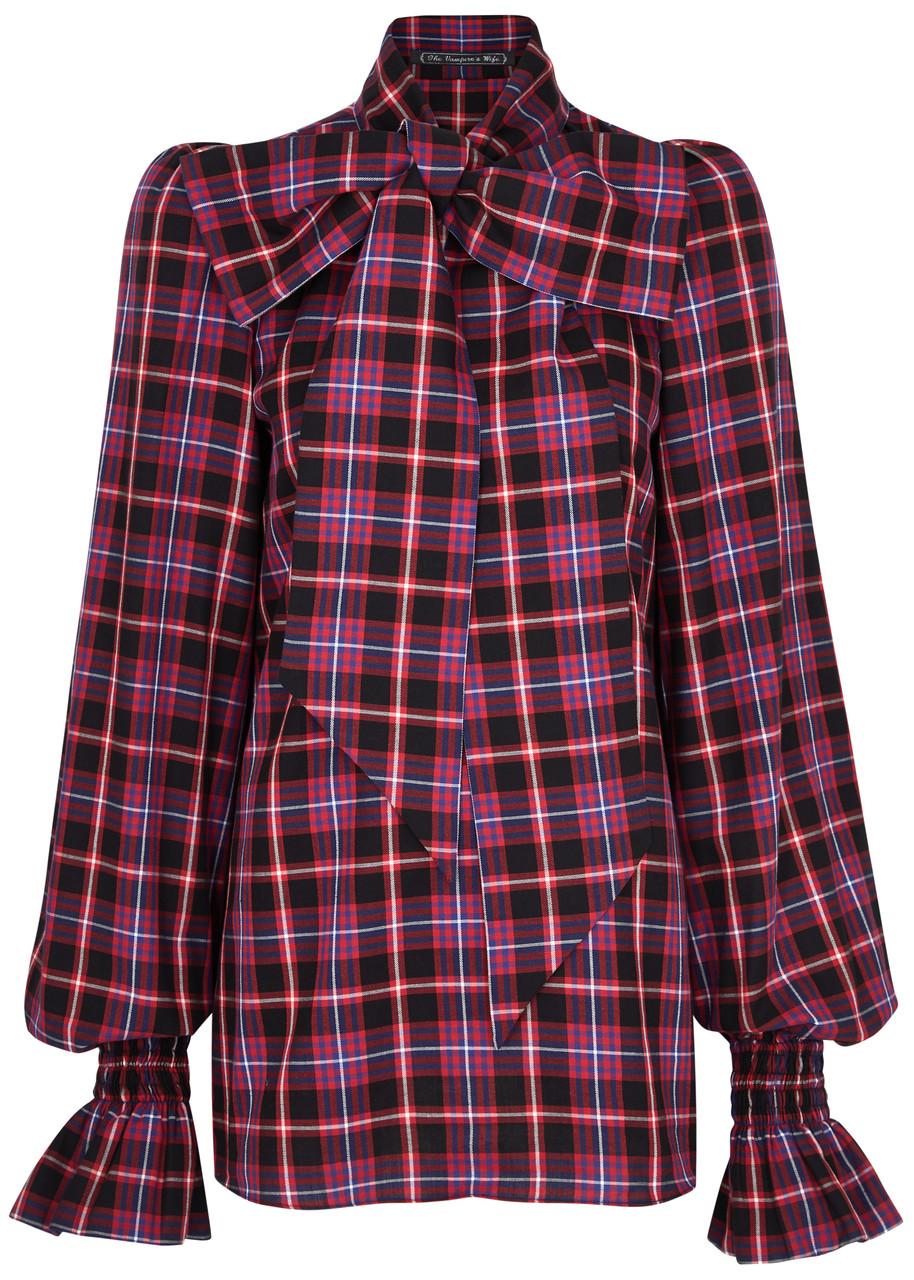 The Vampire's Wife The Mythical Checked Cotton Blouse in Red | Lyst