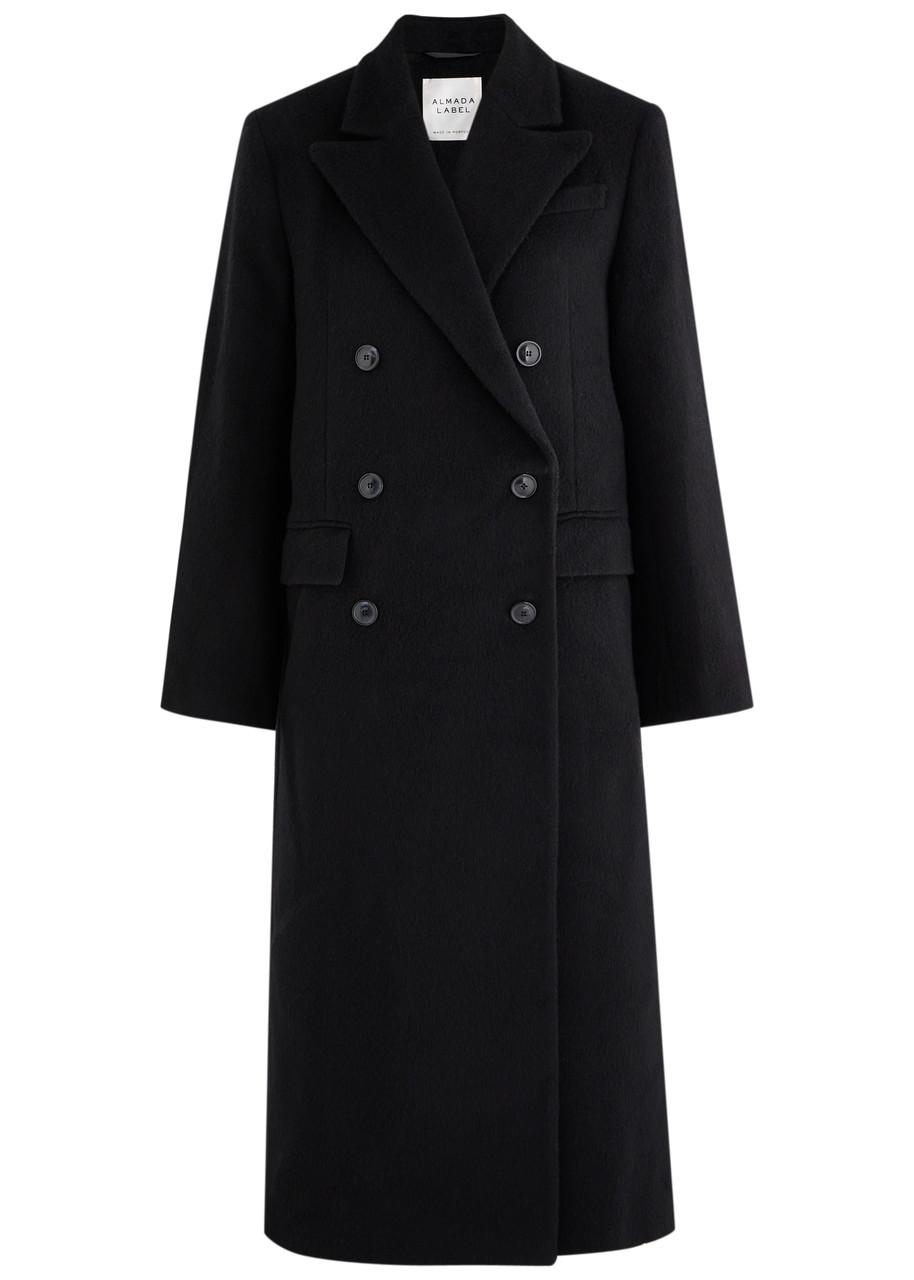 Almada Label Drew Double-Breasted Wool-Blend Coat in Black | Lyst