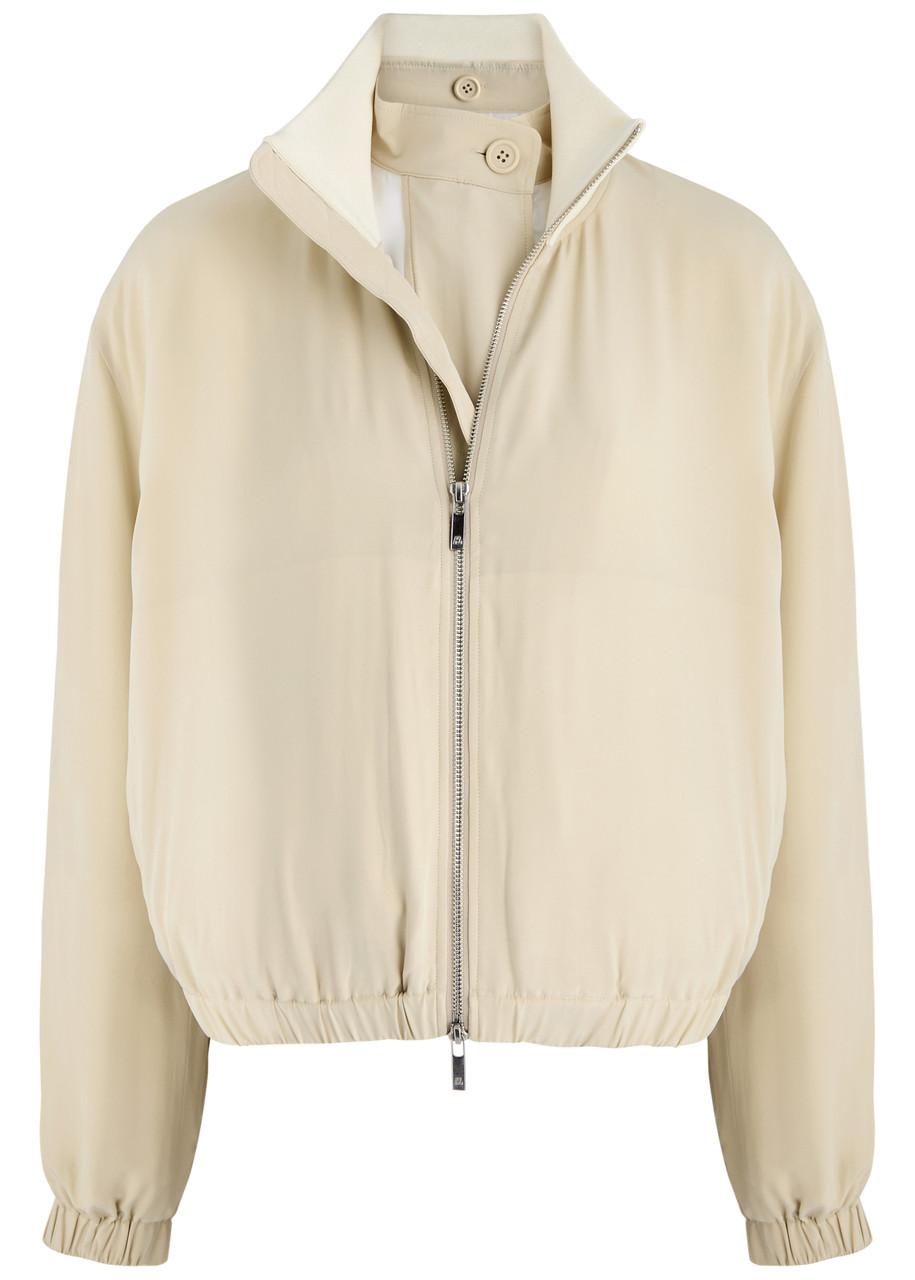 Helmut Lang Layered Silk And Satin Bomber Jackets in Natural | Lyst