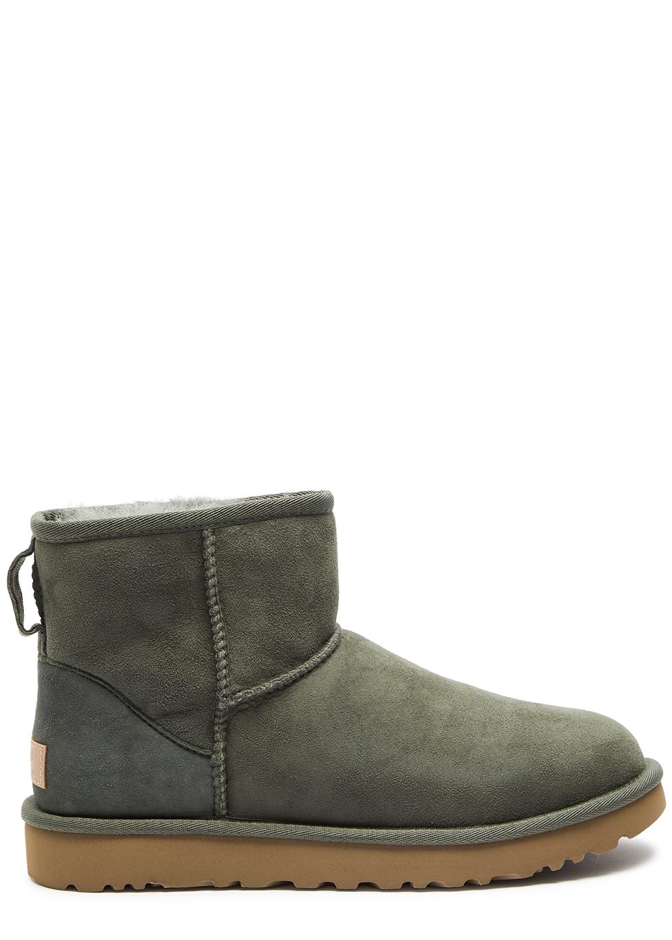 UGG Classic Mini Regenerate Suede Ankle Boots, Boots, in Green | Lyst