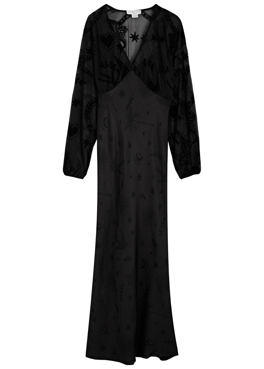 Never Fully Dressed Emma Swallow Romance Satin Maxi Dress in Black | Lyst