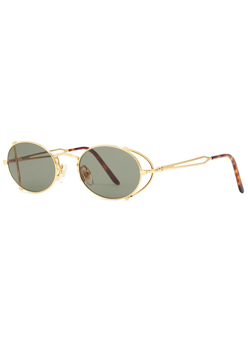 Jean Paul Gaultier 55-3175 Oval-frame Sunglasses in Metallic | Lyst