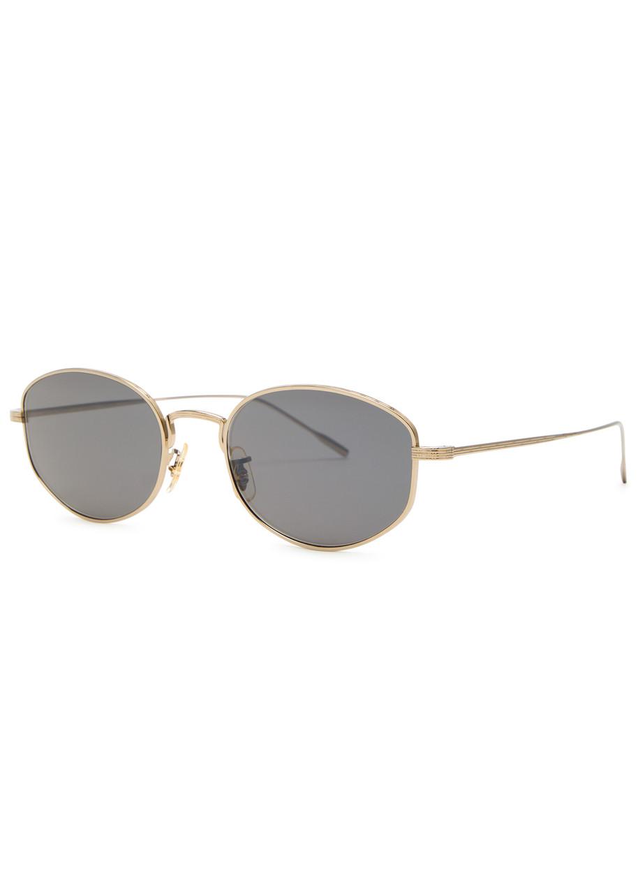 Oliver Peoples Estra Oval-Frame Sunglasses in Metallic for Men | Lyst UK