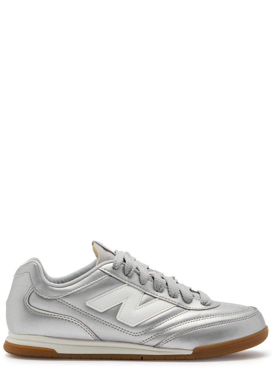 New Balance Rc42 Panelled Metallic-Leather Sneakers in White | Lyst