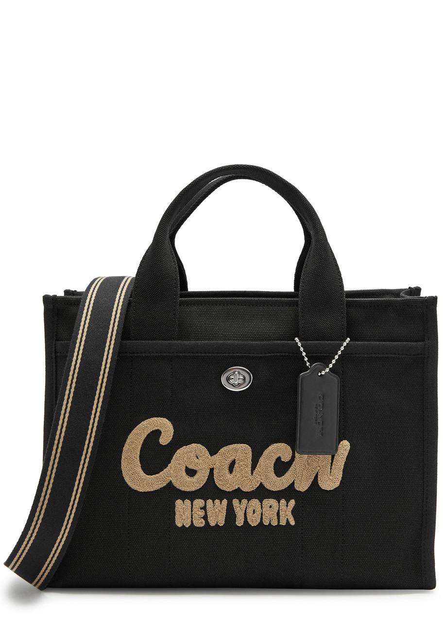 COACH Cargo 26 Logo-embroidered Canvas Tote in Black | Lyst