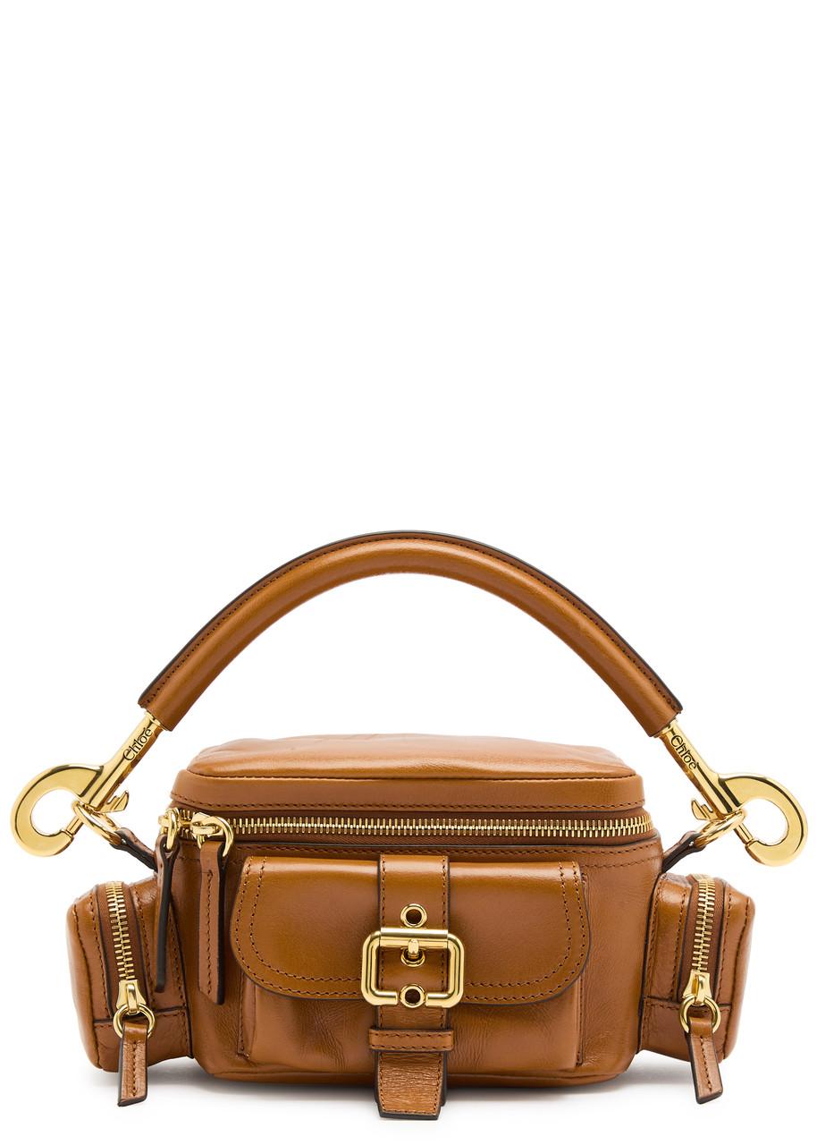 Chloé Mini Glossed Leather Camera Bag in Brown | Lyst
