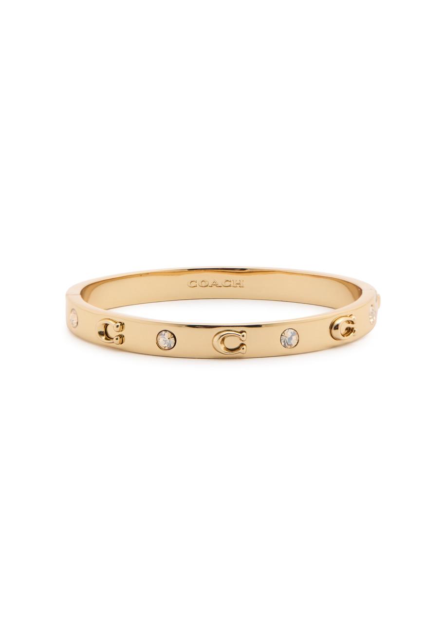 COACH Logo Crystal-Embellished Bracelet in White | Lyst