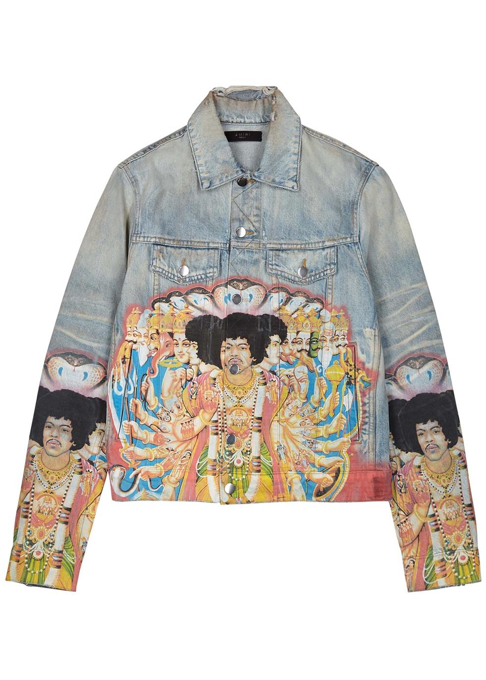 Amiri Jimi Hendrix Printed Denim Jacket in Blue for Men - Lyst