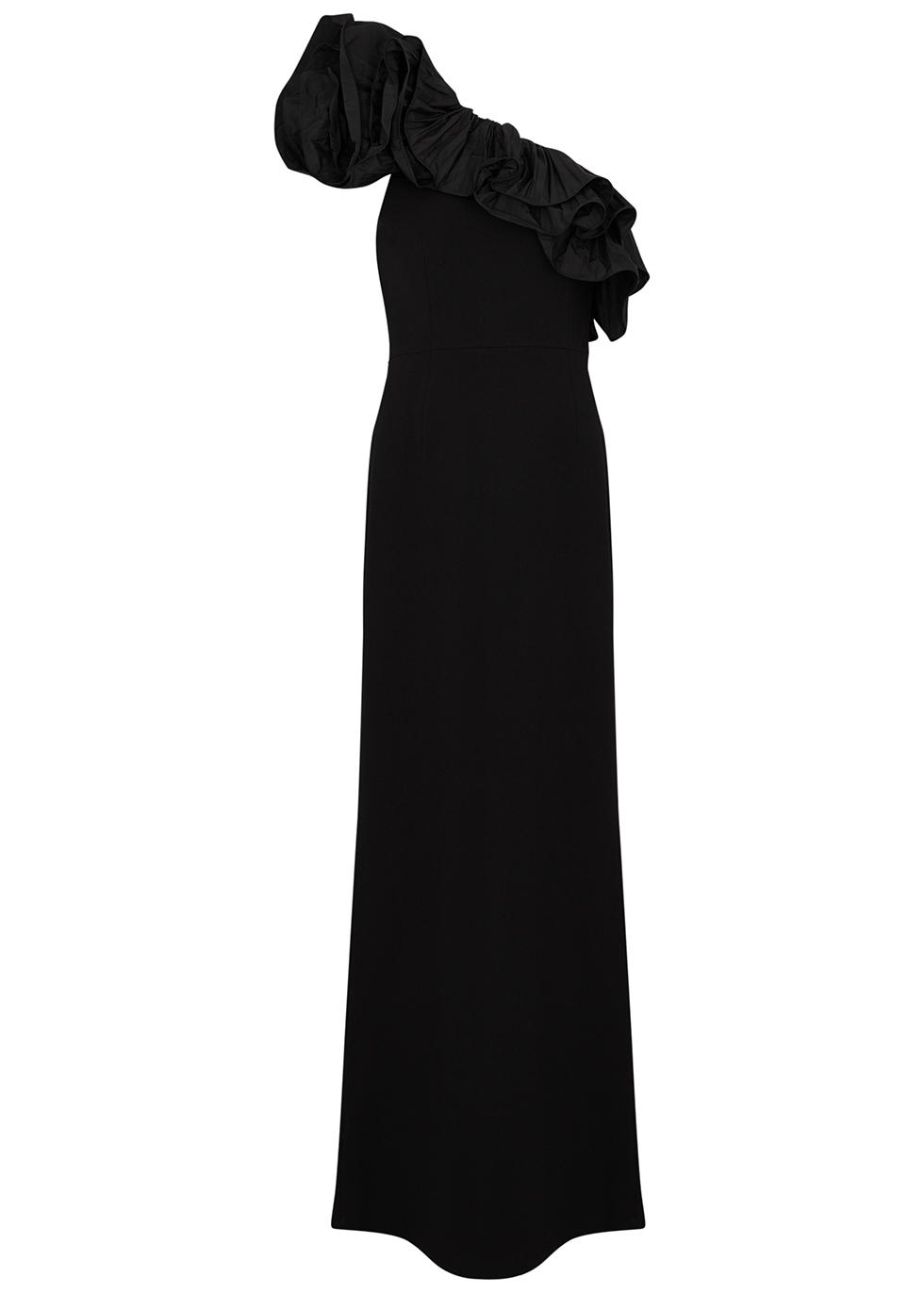 Rebecca Vallance Chloe Ruffle-trimmed One-shoulder Gown in Black | Lyst